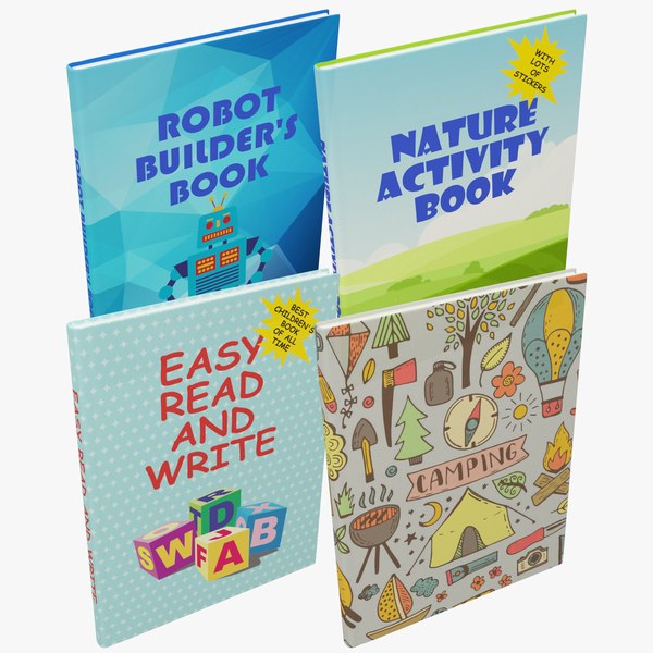 3d model children books set