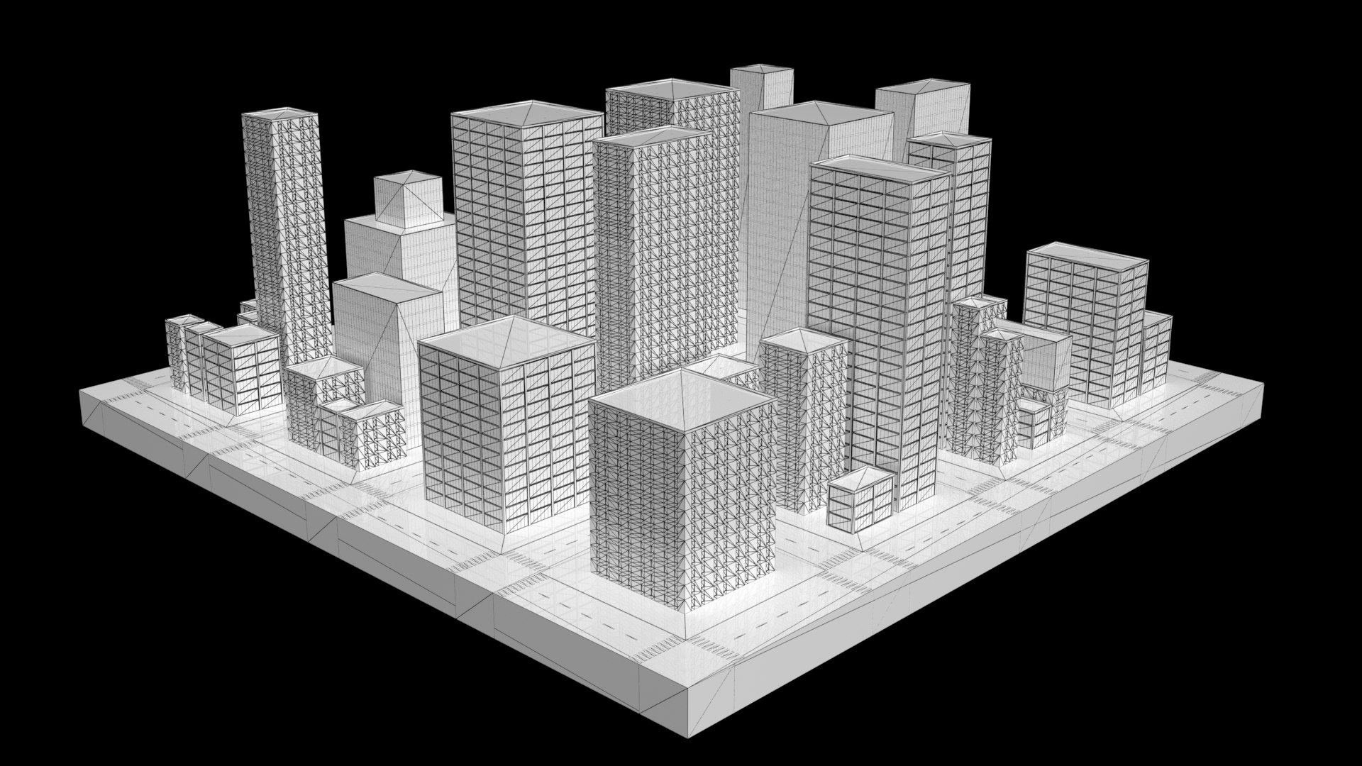 Simple Building City 3D Model - TurboSquid 1849981