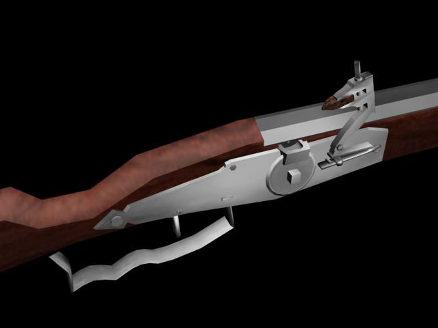 Wheel-lock Musket Animation Lock 3d Model