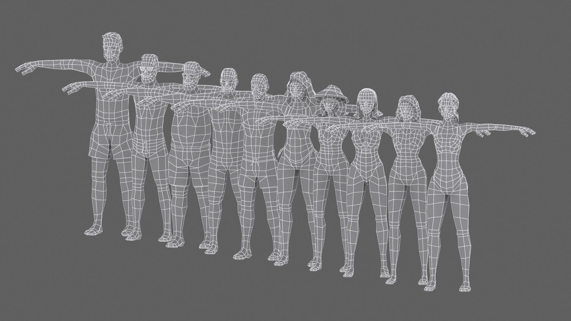 3D Model LowPoly Beach People Rigged Bundle - TurboSquid 1776559
