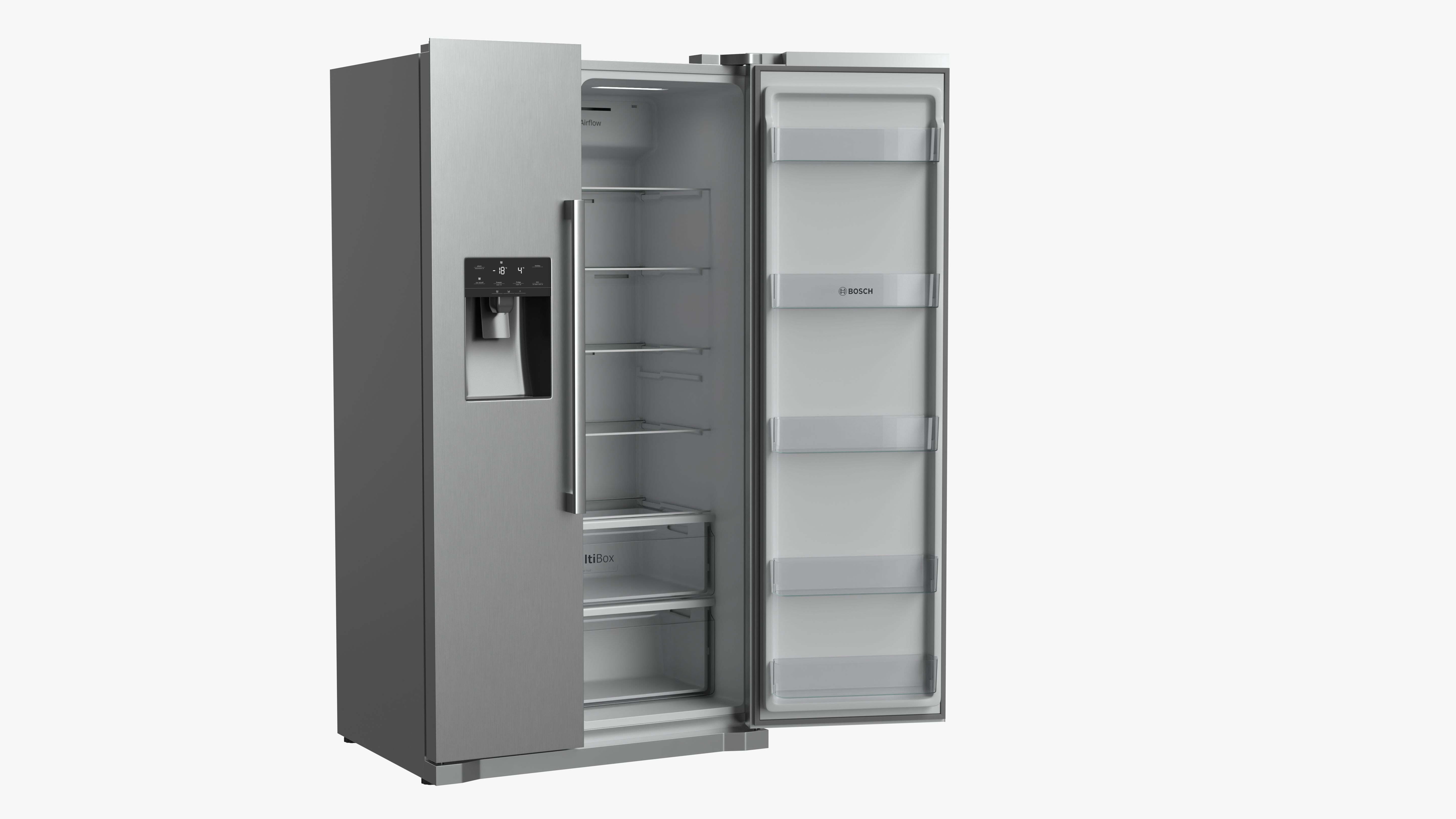 modelo 3d Refrigerador de acero inoxidable de dos puertas Bosch ...