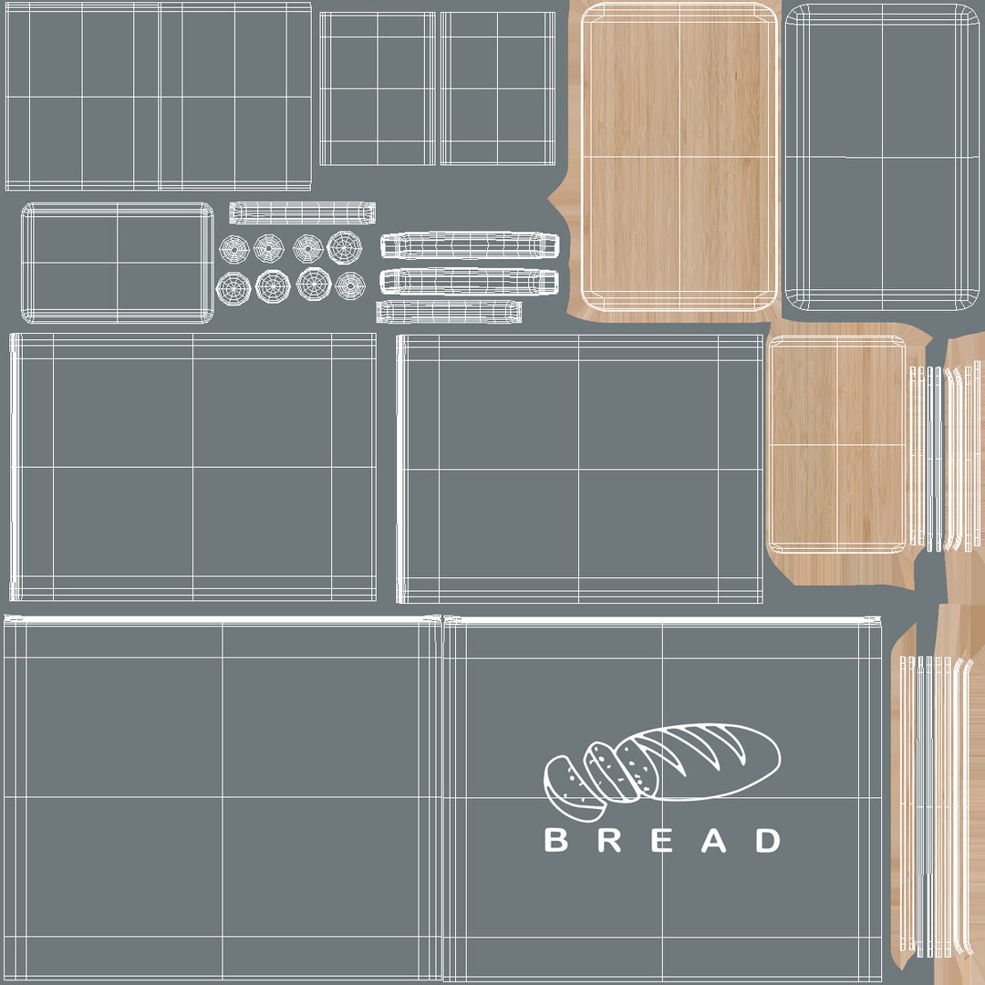 3D Kitchen Bread Box Grey Big Model - TurboSquid 1912080