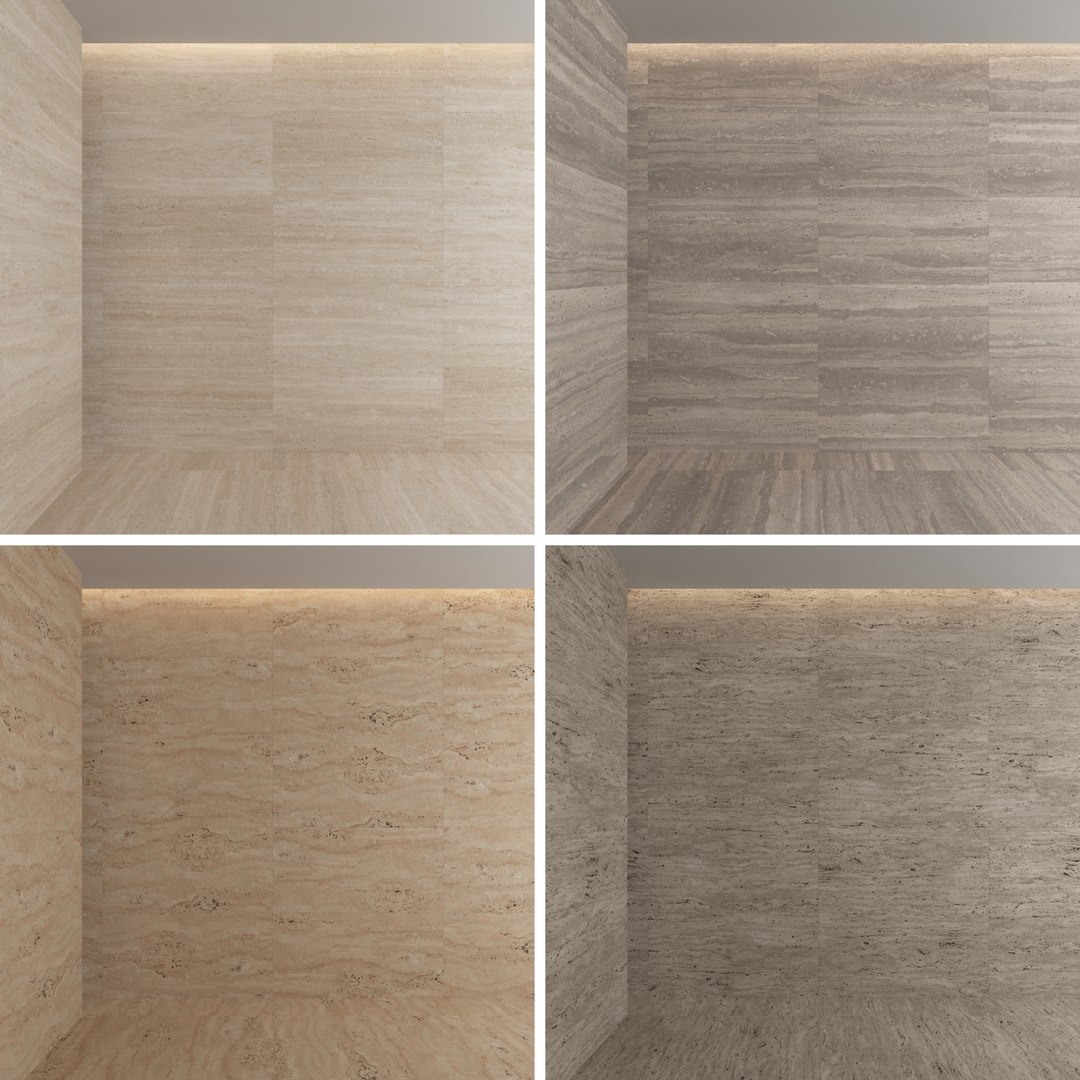 3D Model Travertine Porcelain Tiles - Set 04 - TurboSquid 2434713