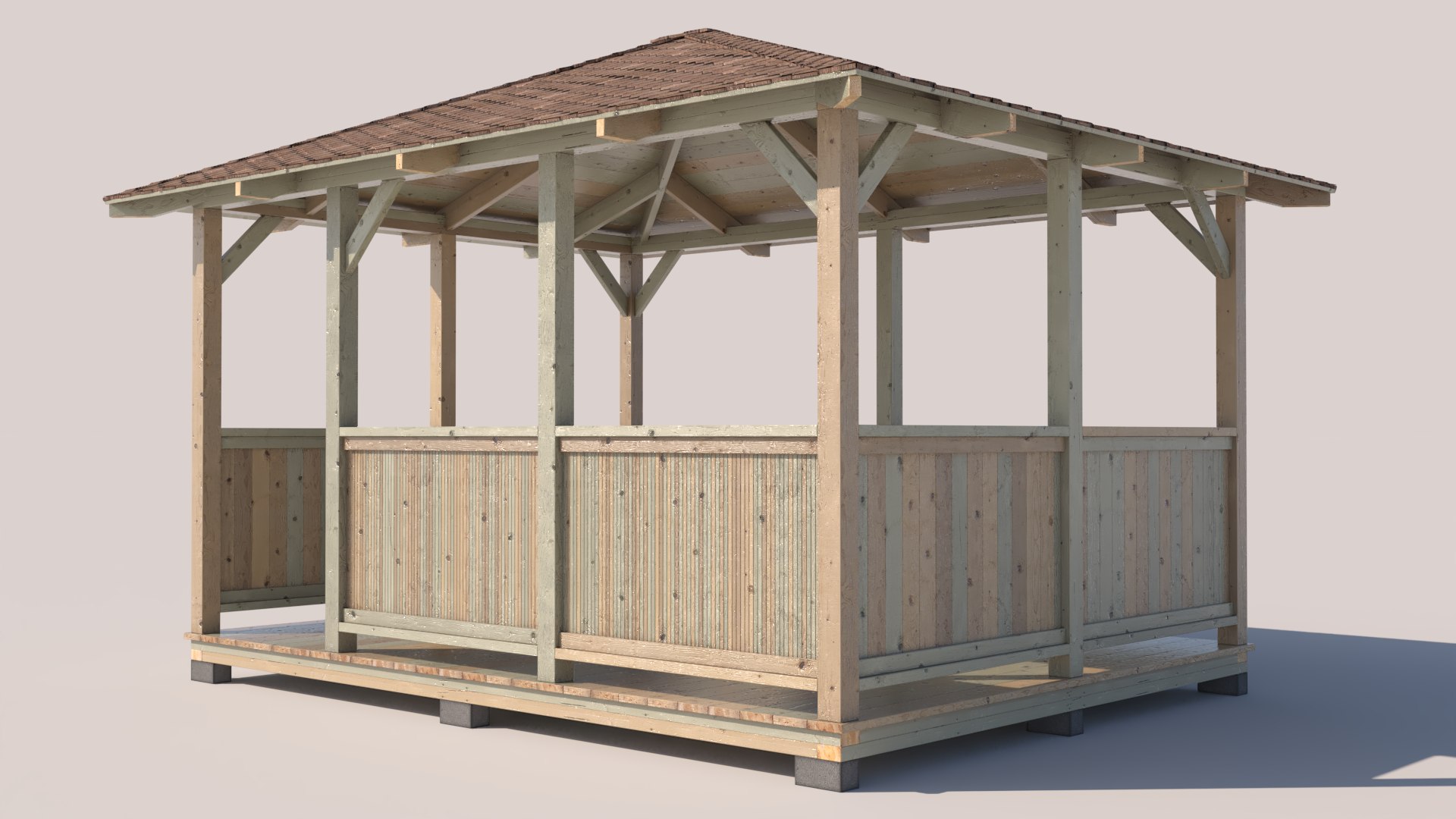 Wooden Pavilion and Gazebos 3D model - TurboSquid 2170879