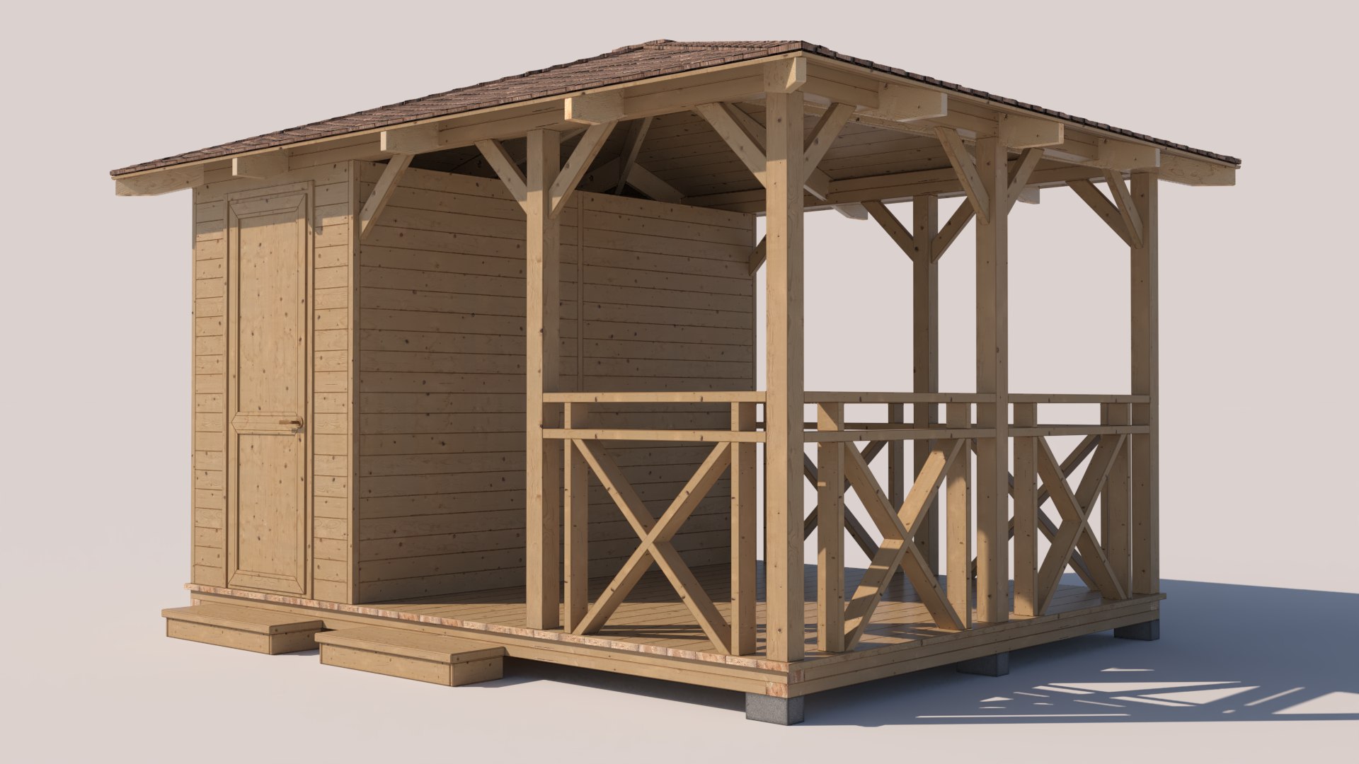 Wooden Pavilion and Gazebos 3D model - TurboSquid 2170879