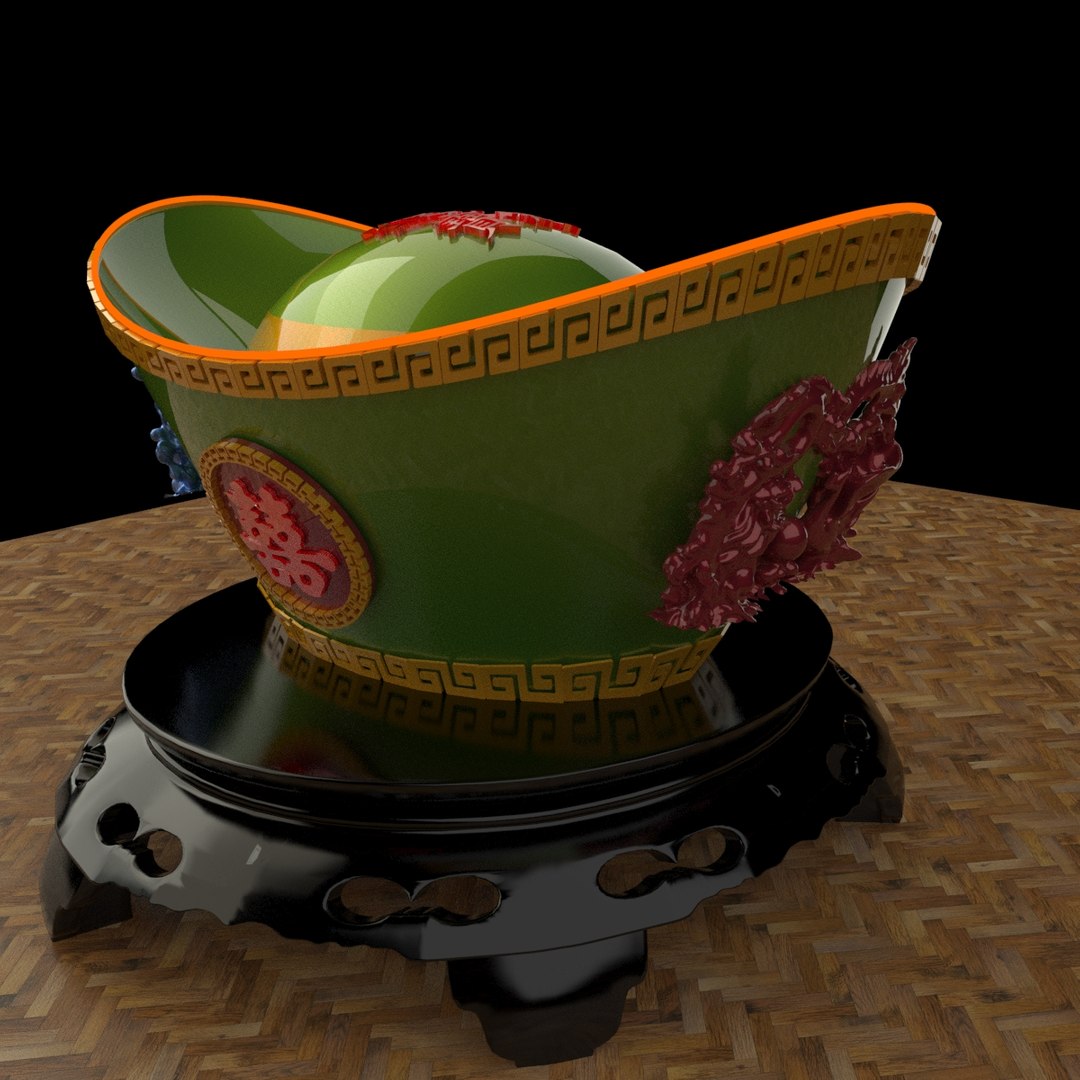 3D Chinese Gold Ingot Model - TurboSquid 2138745