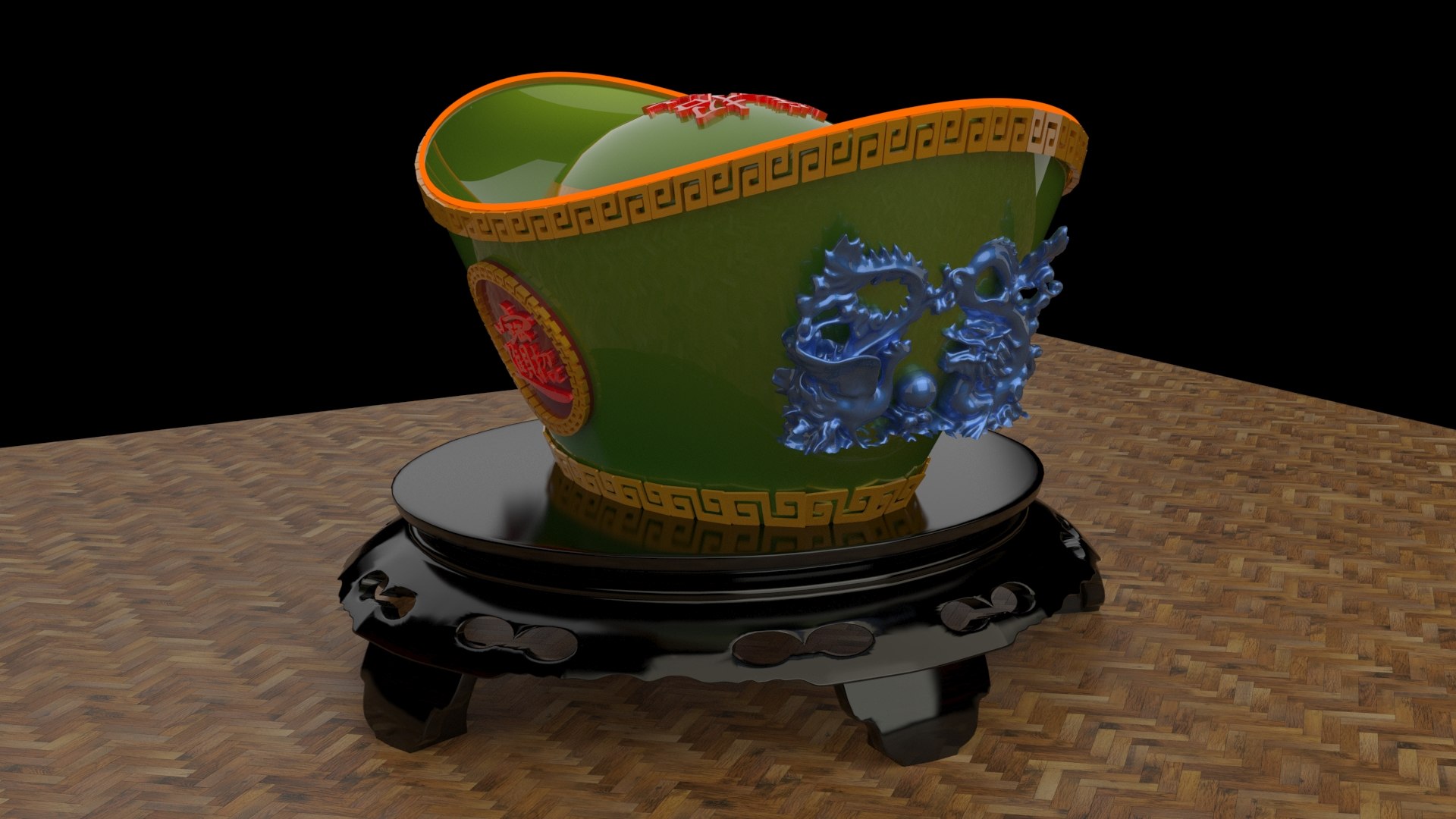 3D Chinese Gold Ingot Model - TurboSquid 2138745