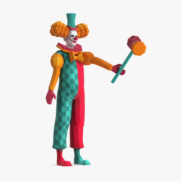 3D модель Клоун Low Poly, оснащенный для Cinema 4D - TurboSquid 2187724