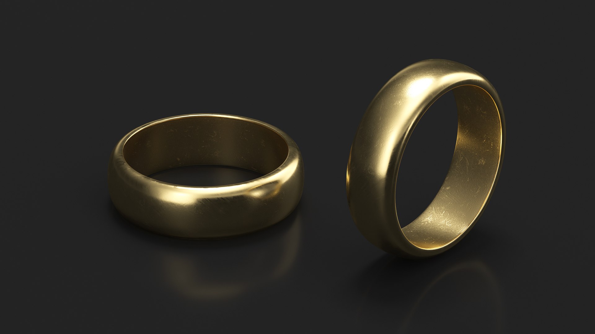 3D Model Gold Wedding Ring - TurboSquid 2117328
