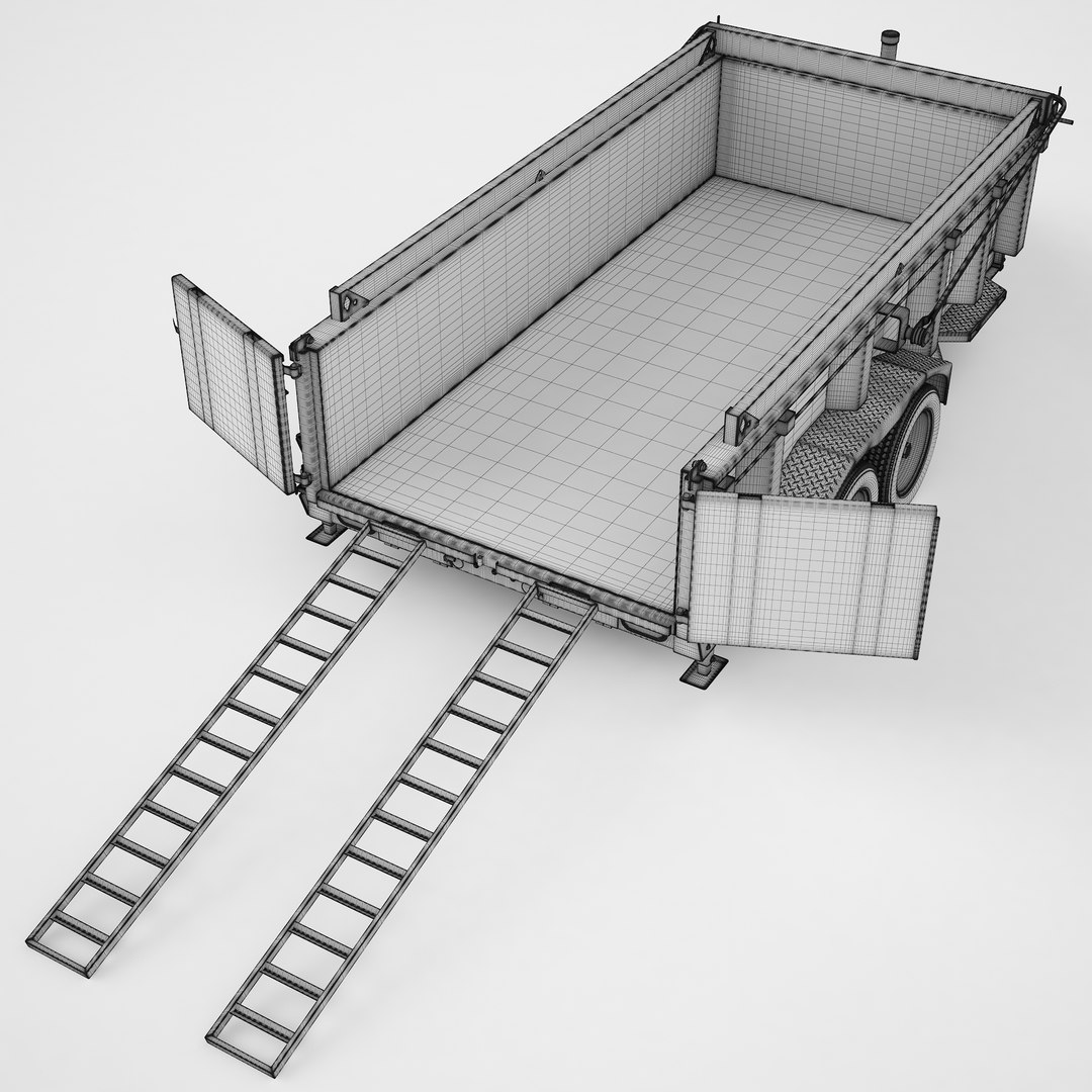 3D Dump Trailer Open 01 - TurboSquid 2229543
