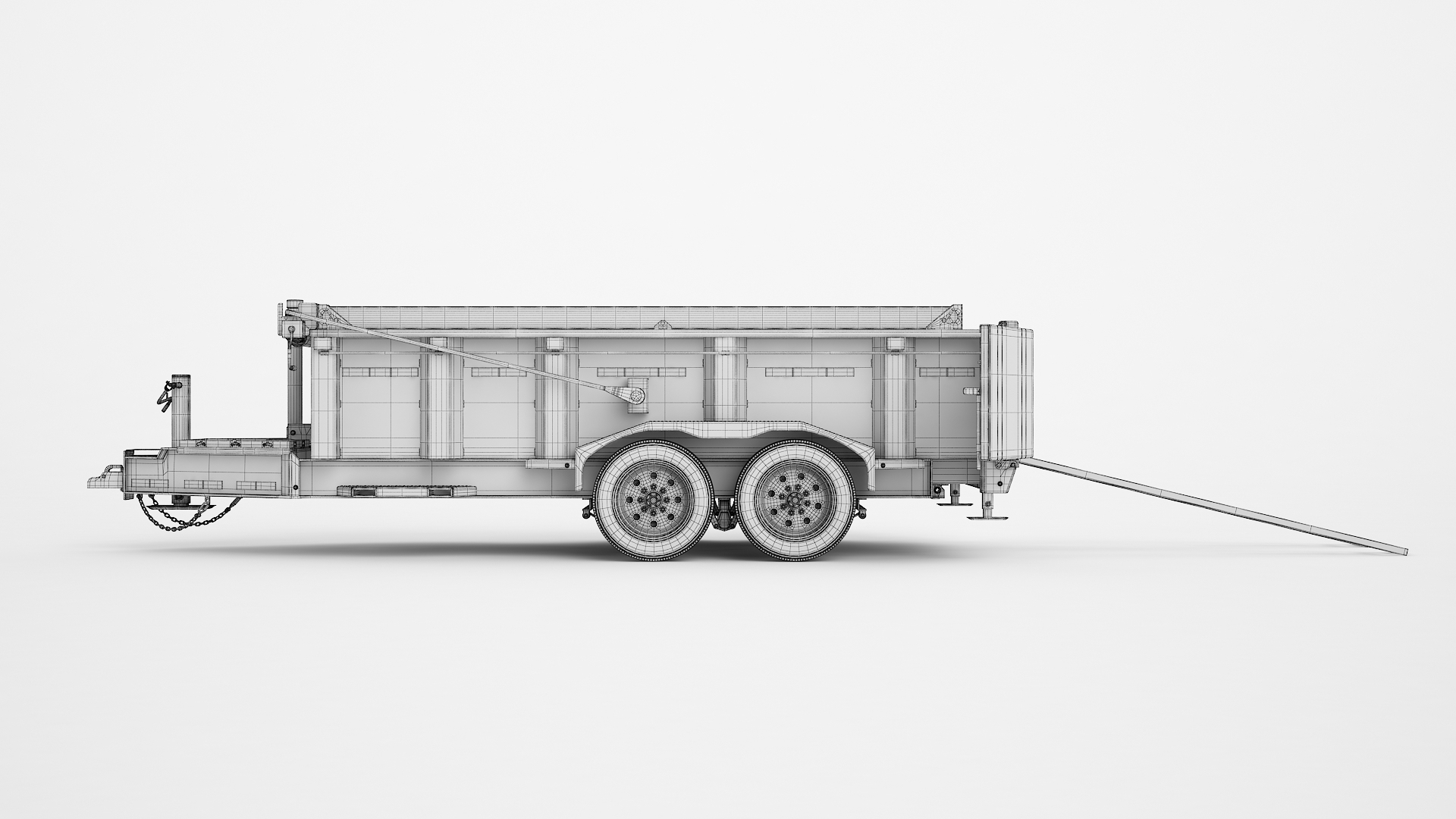 3D Dump Trailer Open 01 - TurboSquid 2229543