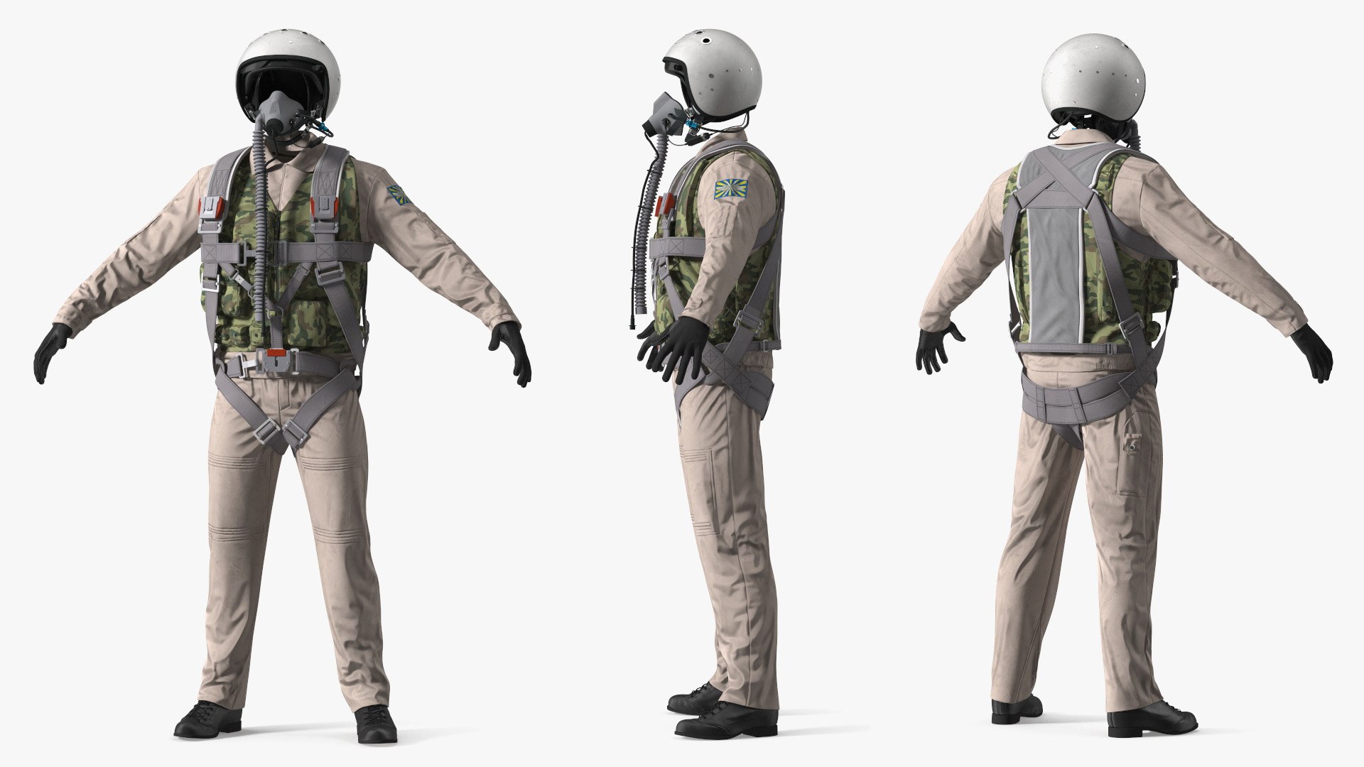3D Russian Fighter Jet Pilot Uniform Model - TurboSquid 2388757