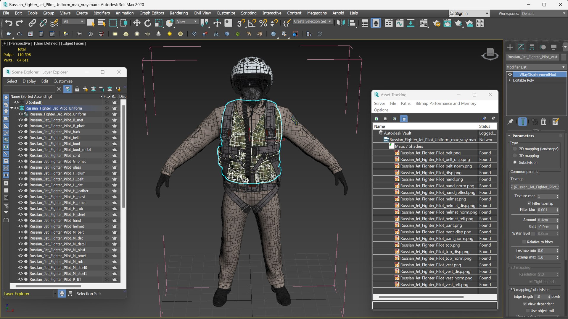 3D Russian Fighter Jet Pilot Uniform Model - TurboSquid 2388757