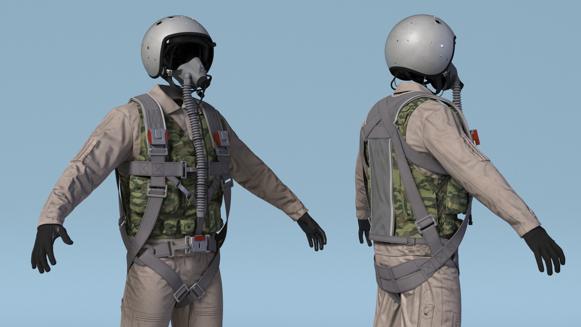 3D Russian Fighter Jet Pilot Uniform Model - TurboSquid 2388757