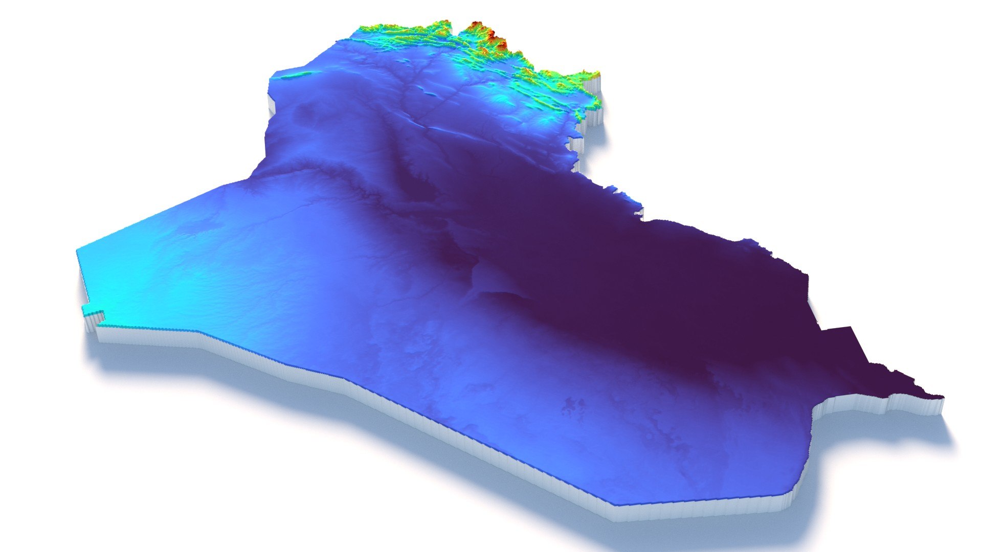 3D Model Iraq Terrain Map - TurboSquid 2336182