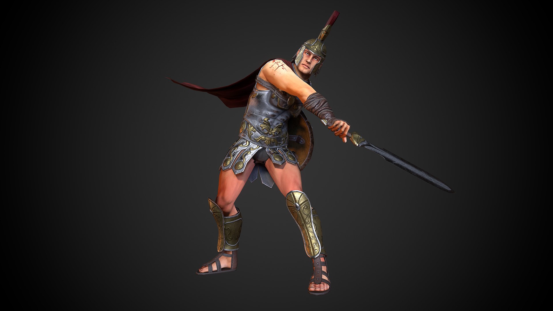 3D Gladiator Animation Armor - TurboSquid 1656359