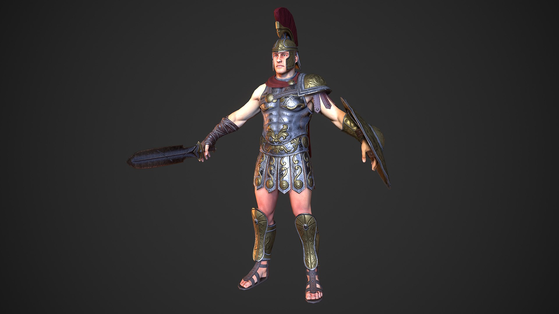 3D Gladiator Animation Armor - TurboSquid 1656359