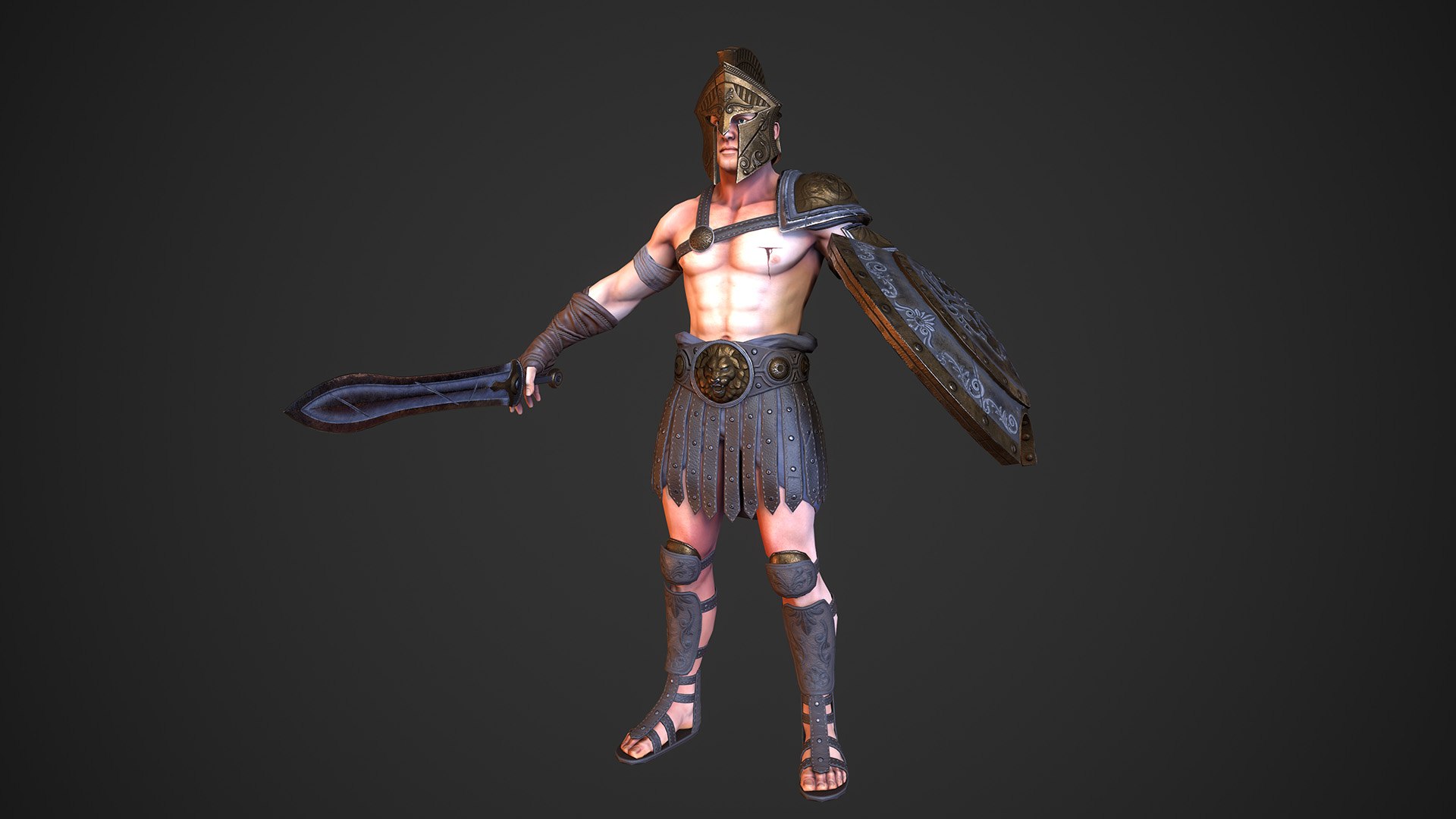 3D Gladiator Animation Armor - TurboSquid 1656359