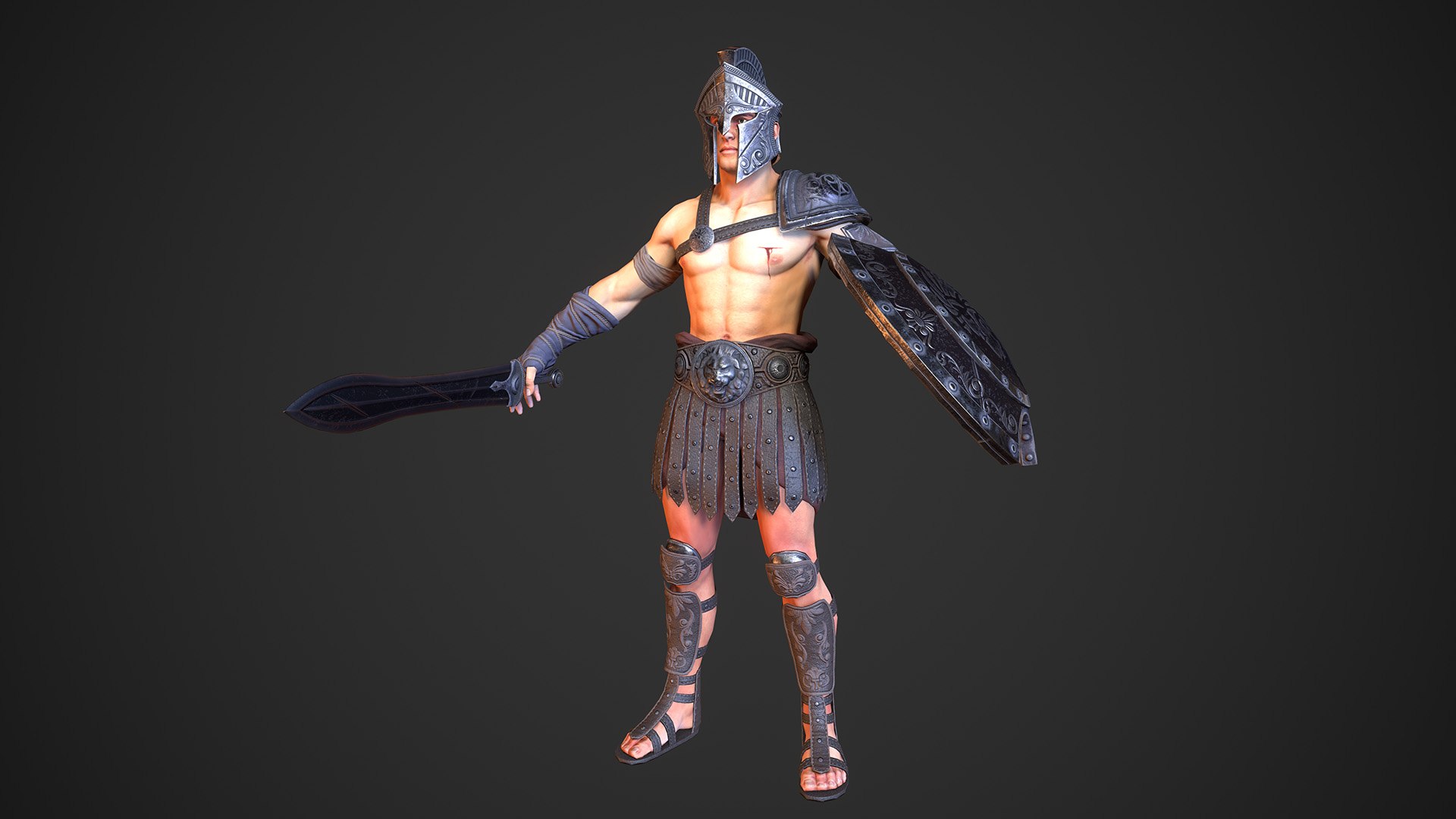 3D Gladiator Animation Armor - TurboSquid 1656359
