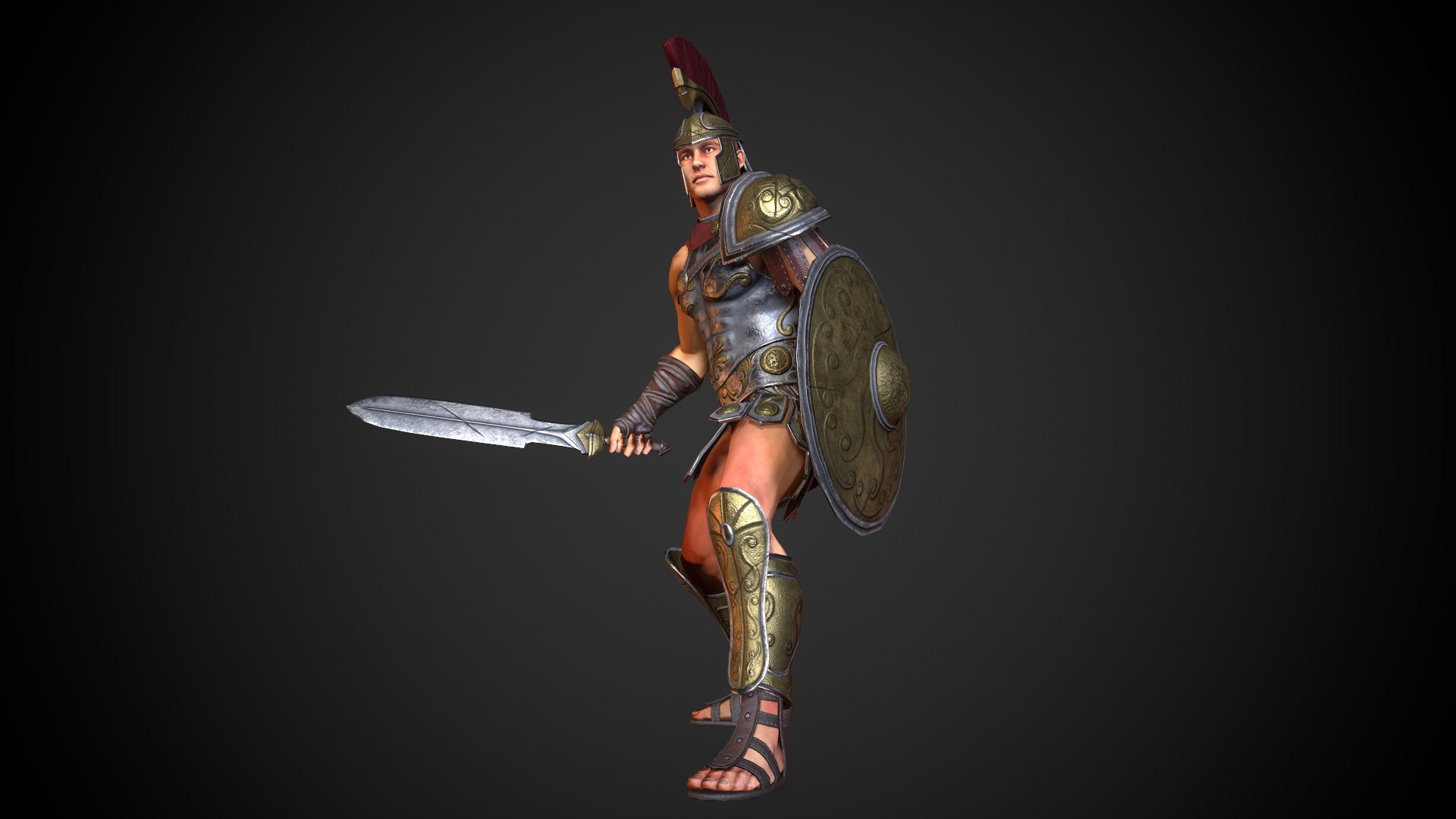 3D Gladiator Animation Armor - TurboSquid 1656359
