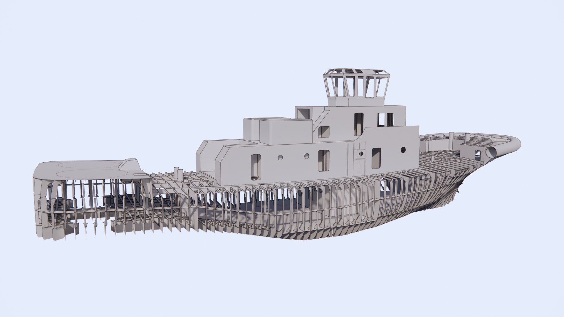 Tug Boat 50 Tons Structure 3D Model - TurboSquid 1798622