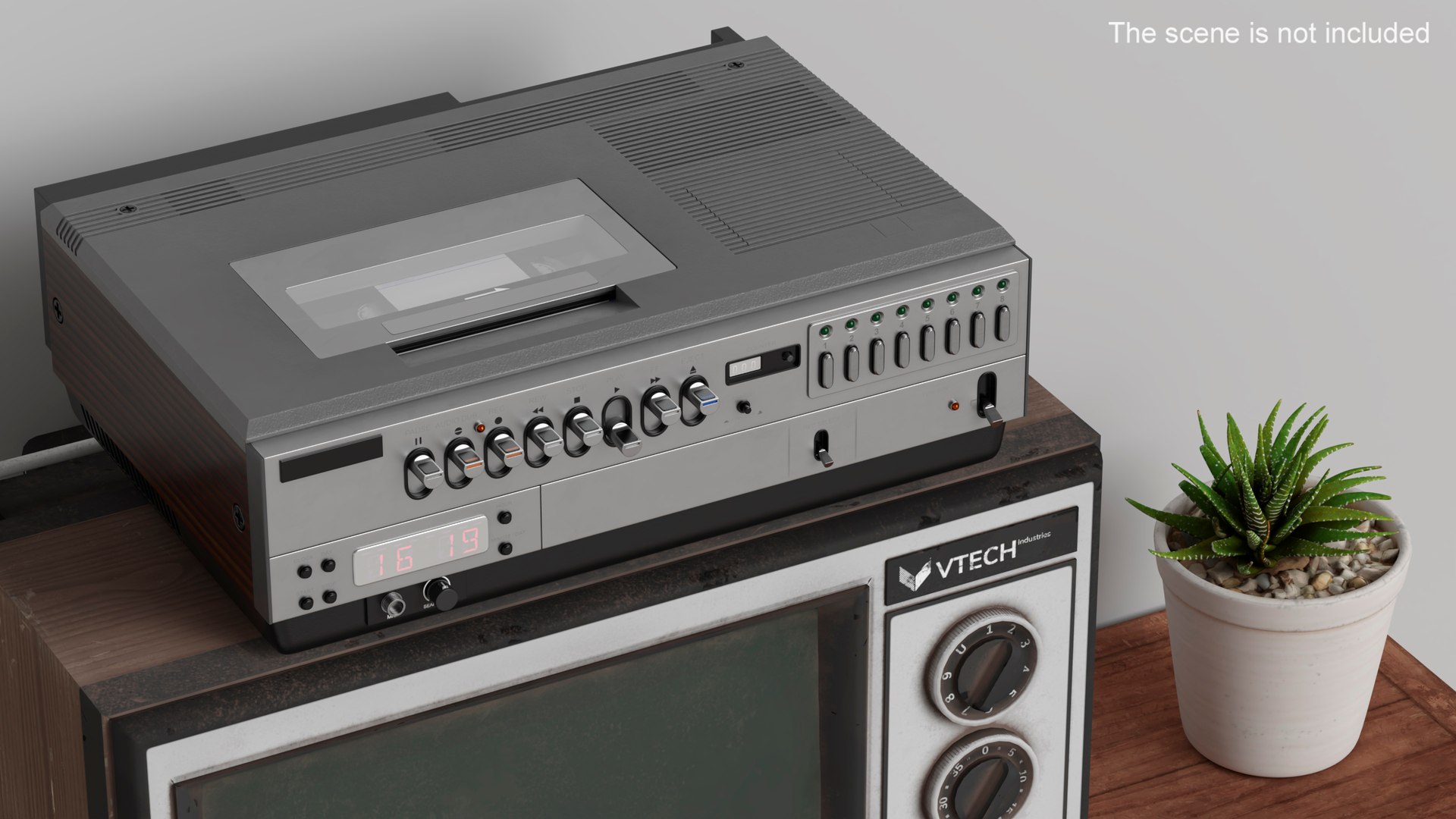 3D Retro VHS Player Lights On - TurboSquid 2236749