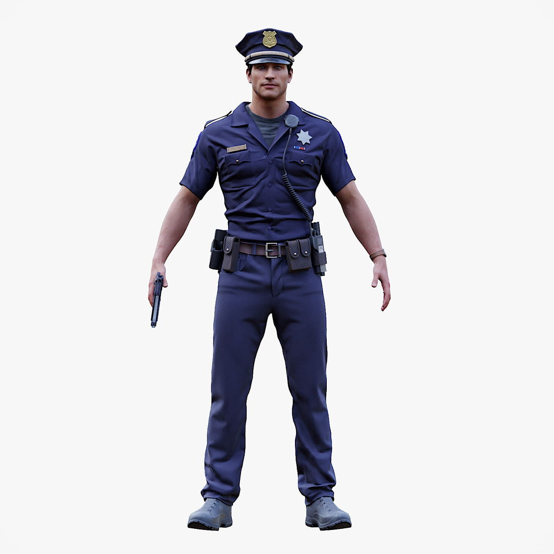 3D Model Police Officer Man Character - TurboSquid 1235378