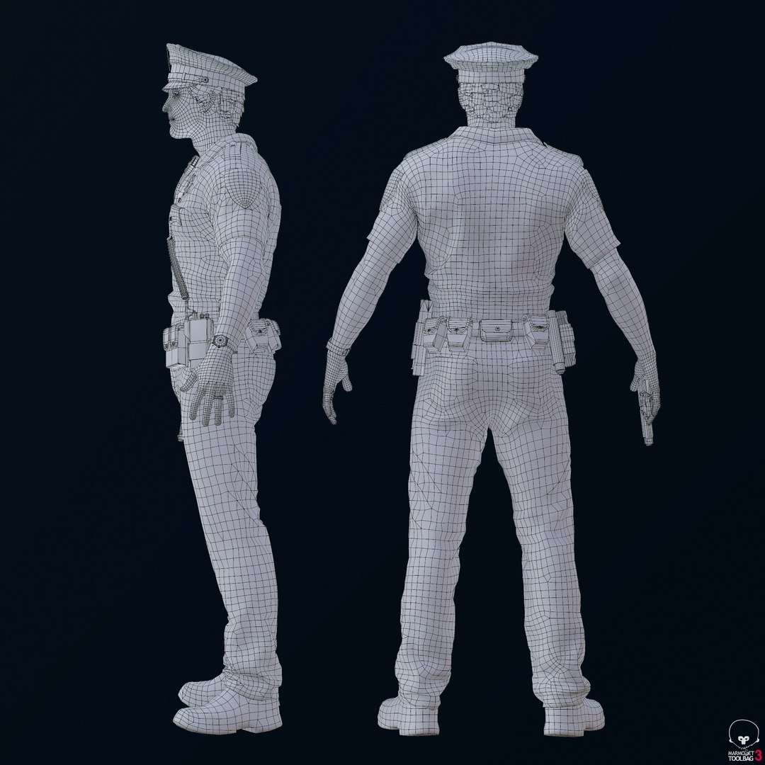 3D Model Police Officer Man Character - TurboSquid 1235378