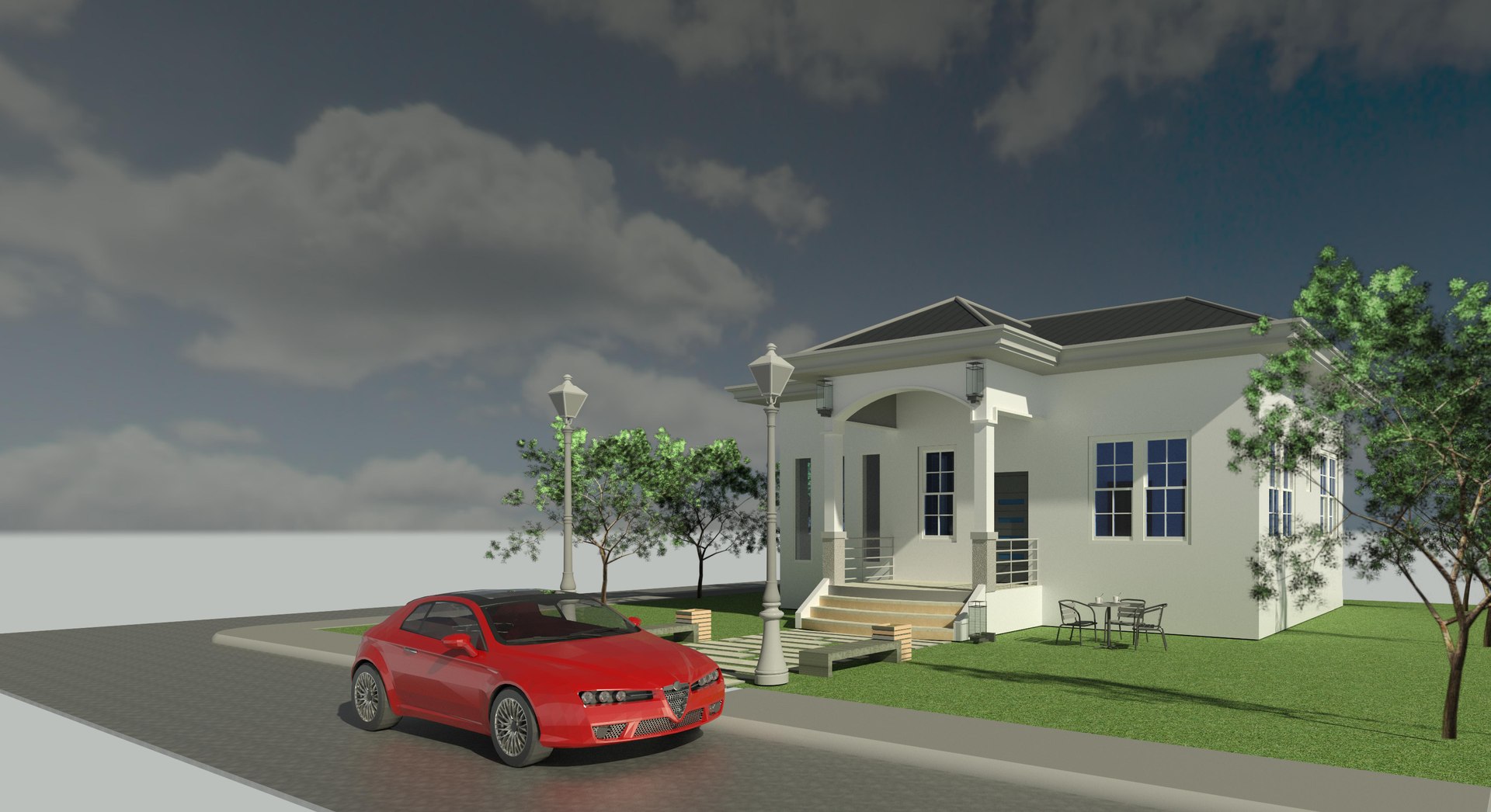3 Bedroom Modern House 3D Model - TurboSquid 2124065