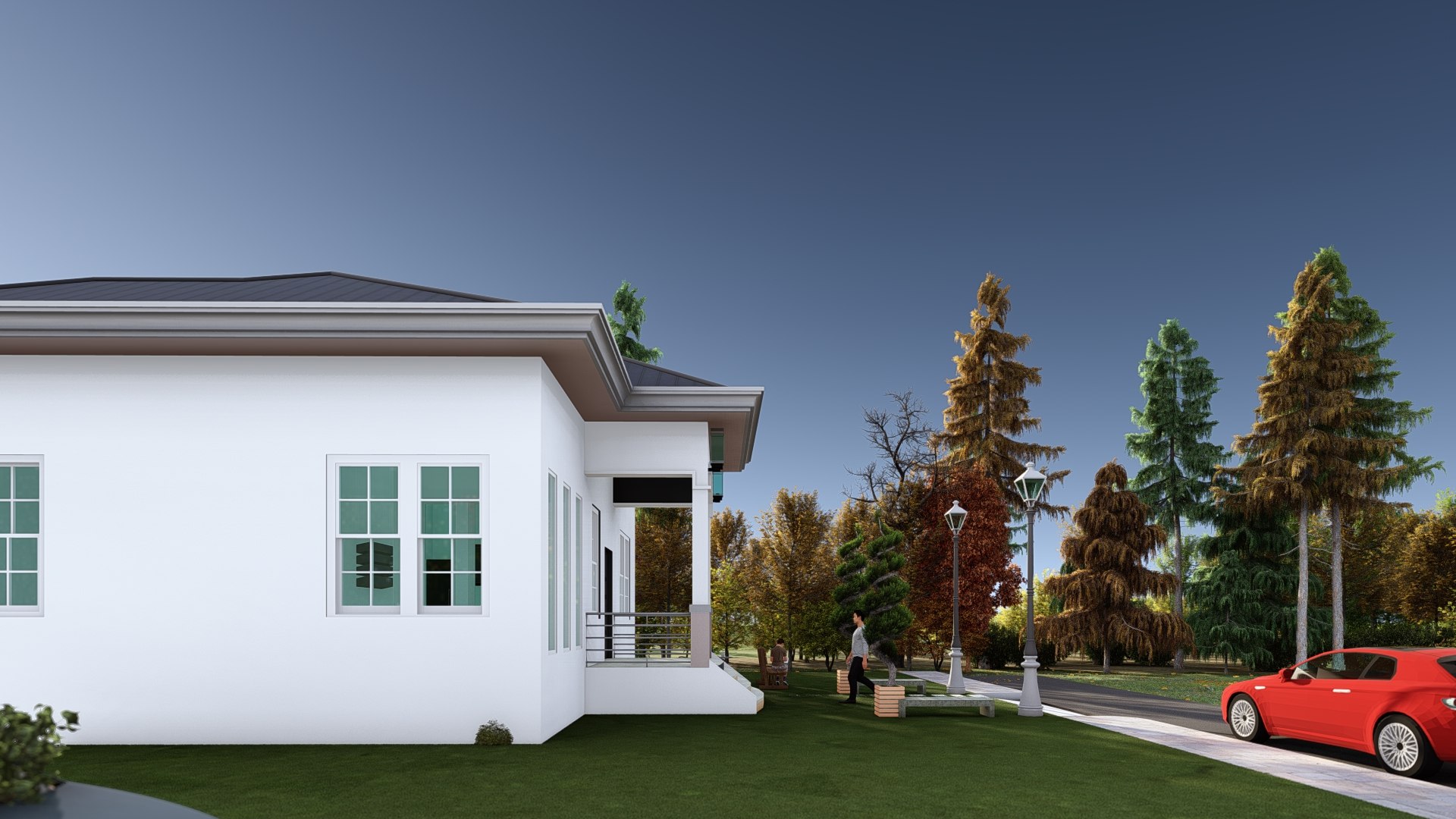 3 Bedroom Modern House 3D Model - TurboSquid 2124065