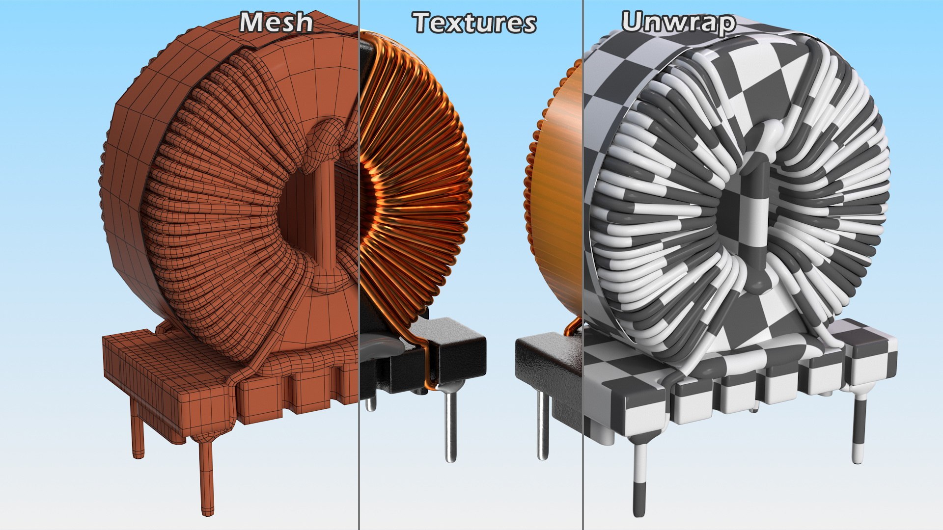 3D common mode choke filter model - TurboSquid 1664959