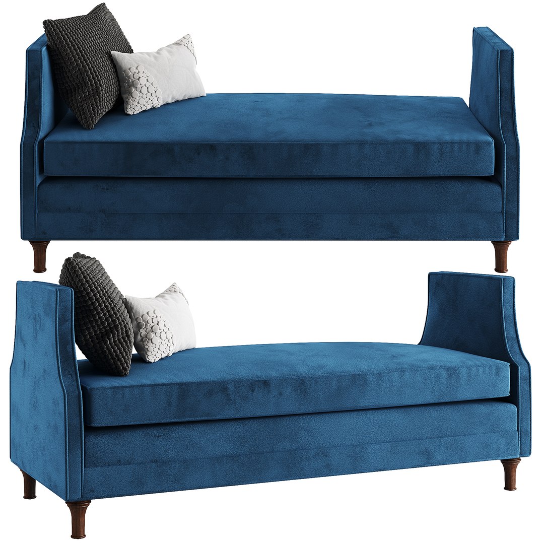 3D One Kings Lane Dumont Velvet Bench - TurboSquid 2048848