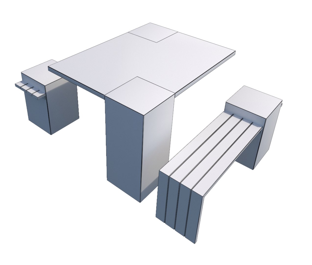 Bench Table-01 Table 3d Model