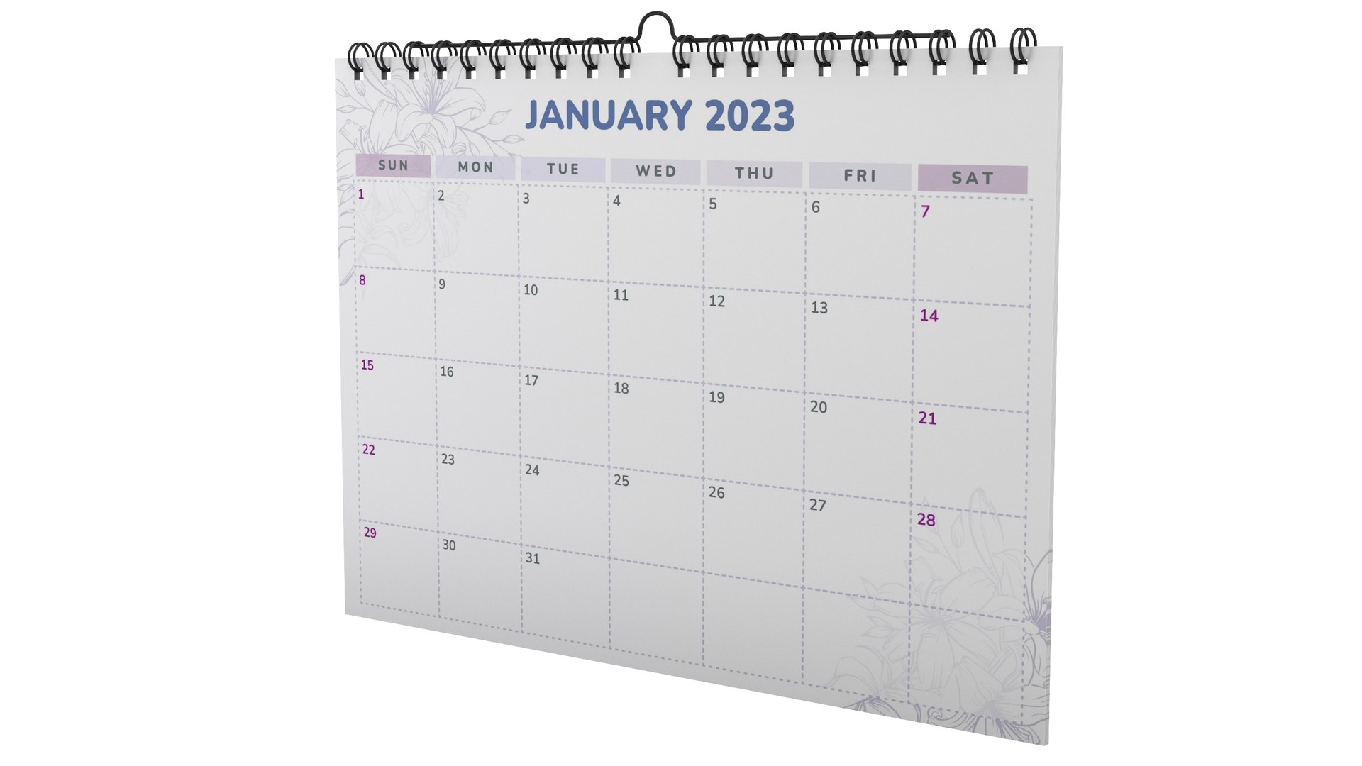 3D Calendar - TurboSquid 2048437