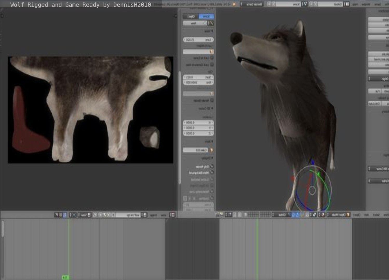 3d Ready Wolf Animations Model