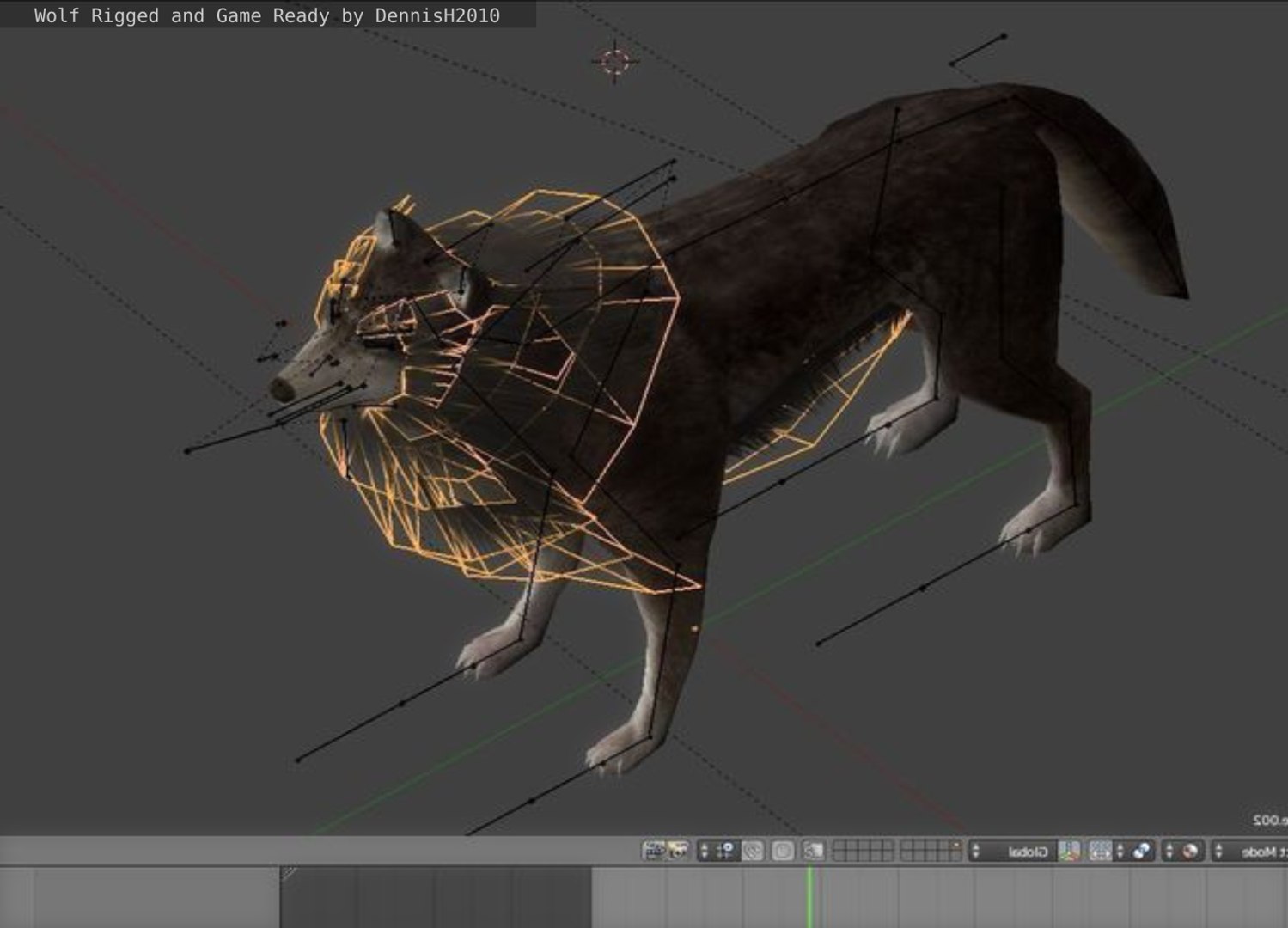 3d Ready Wolf Animations Model