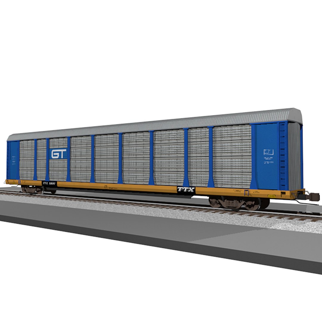 Train Car Autorack C4d
