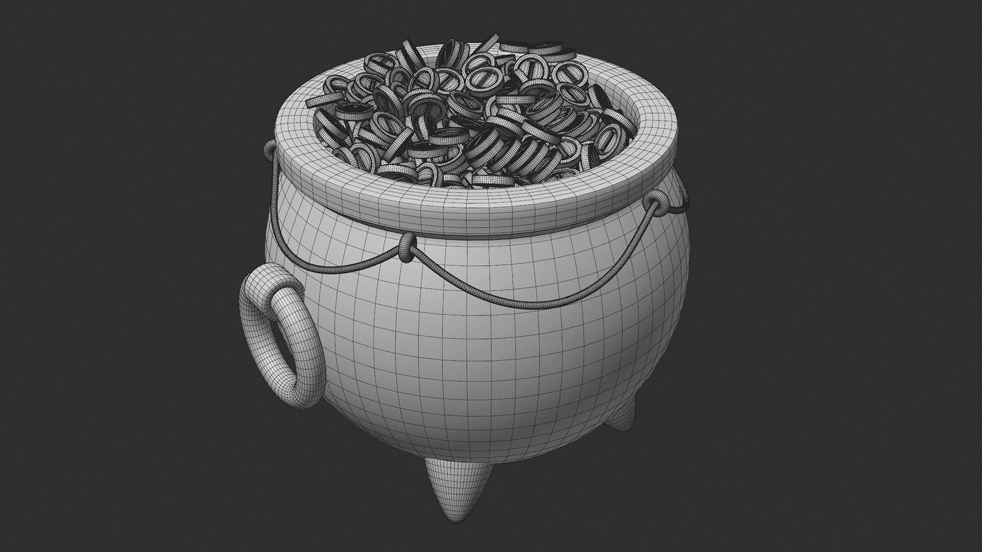 Cauldron With Treasure Model - TurboSquid 2138829