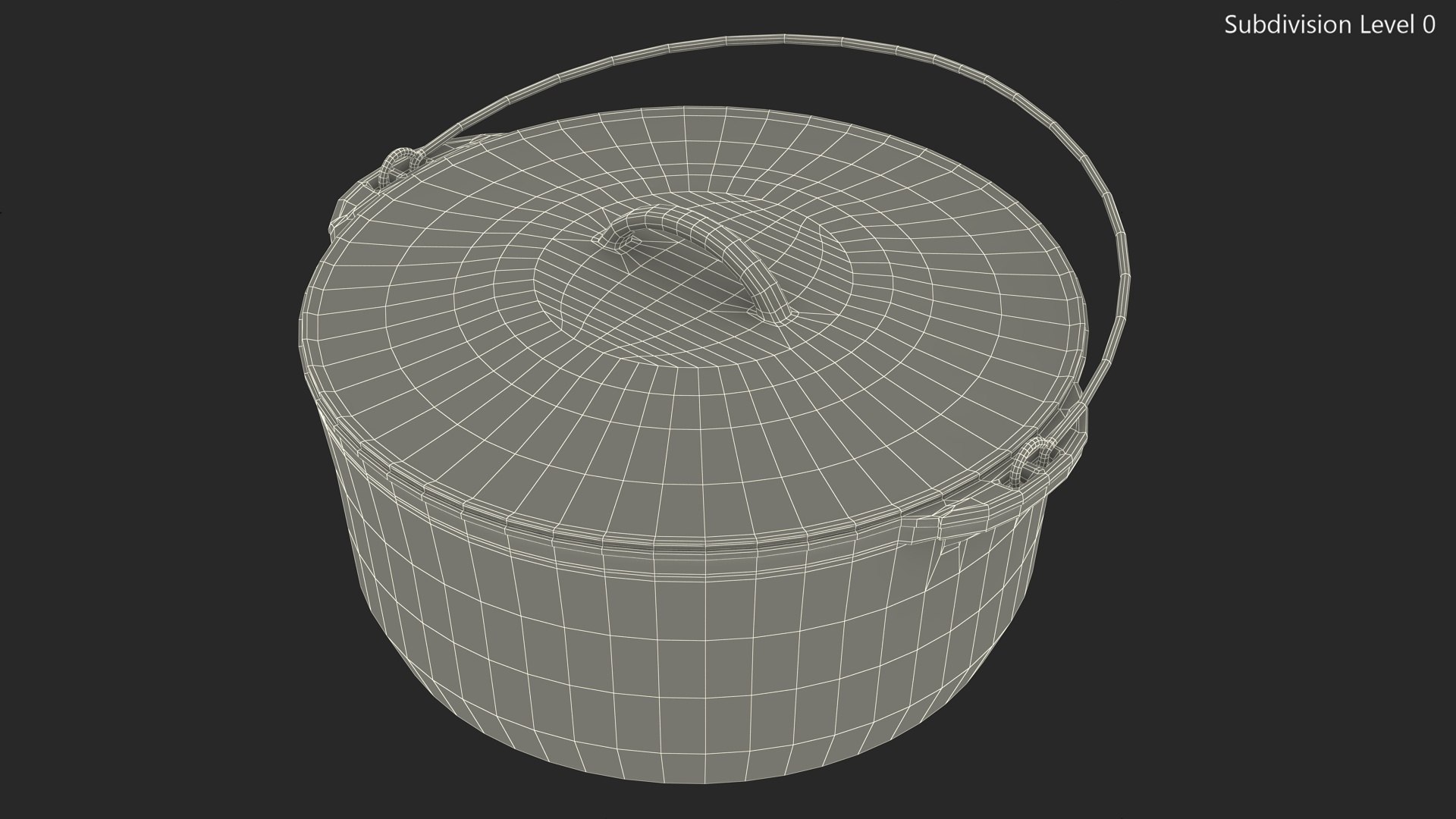 Round Cast Iron Camp Oven 3D - TurboSquid 2208614
