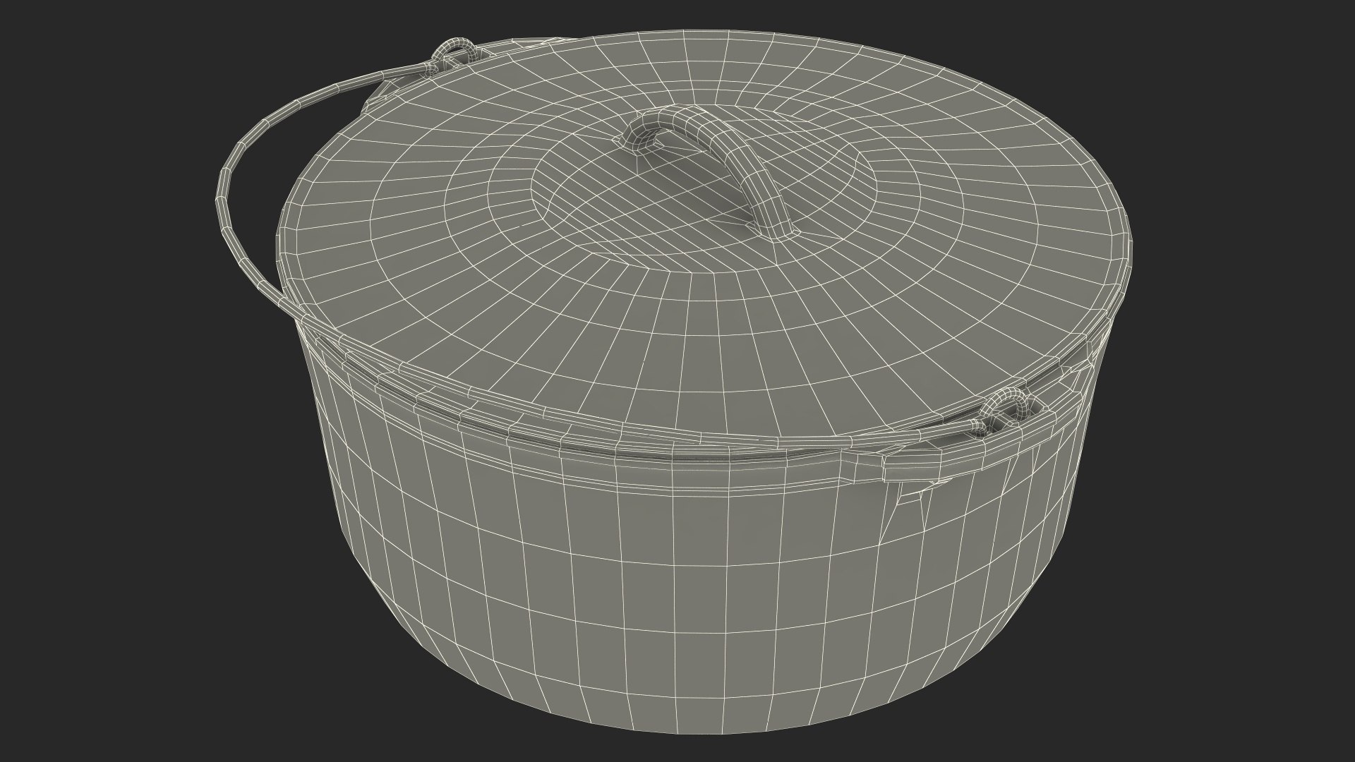 Round Cast Iron Camp Oven 3D - TurboSquid 2208614