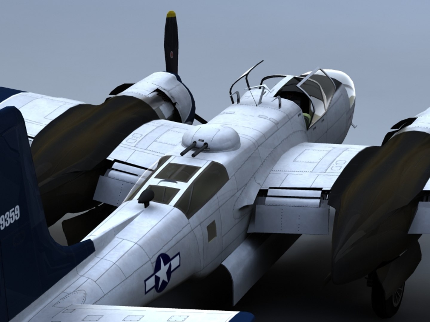3d Model A-26 Invader Bomber Guns