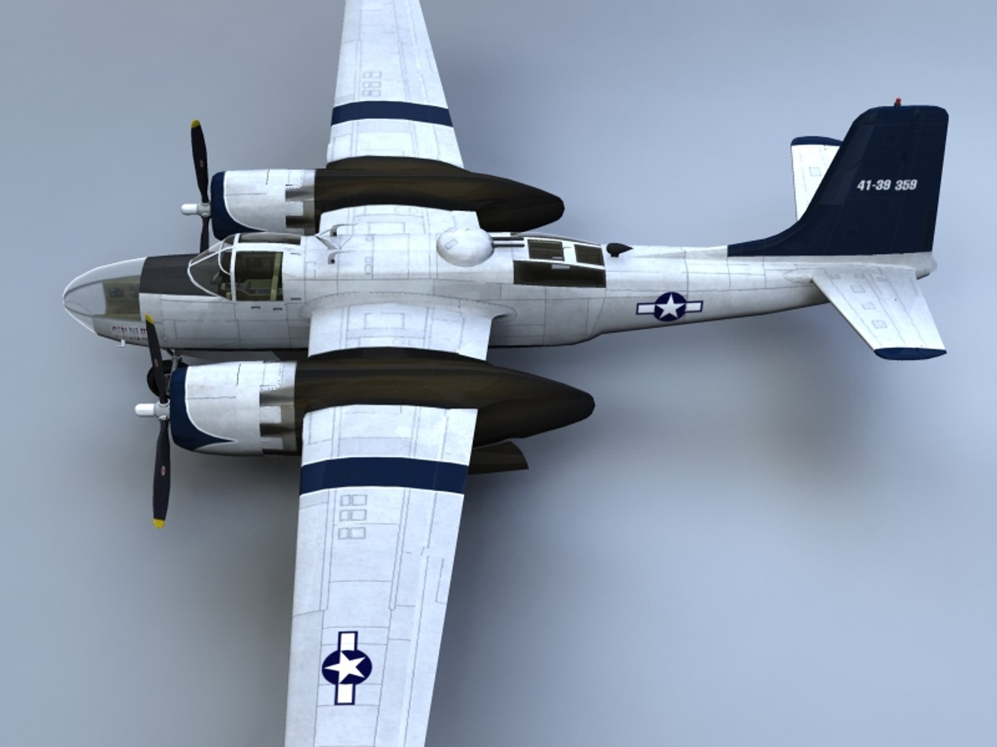 3d Model A-26 Invader Bomber Guns