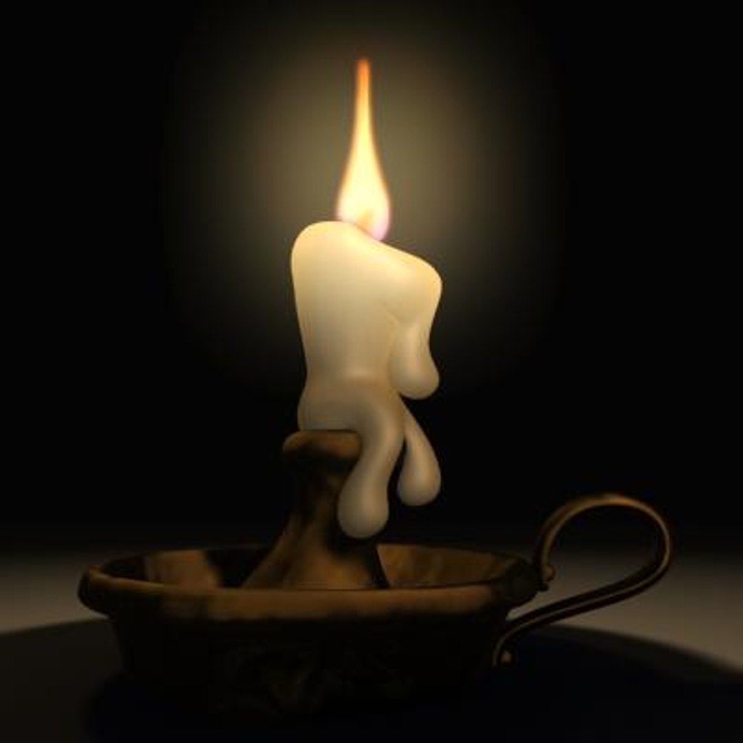 Poor Candle Cartoon 3d Model