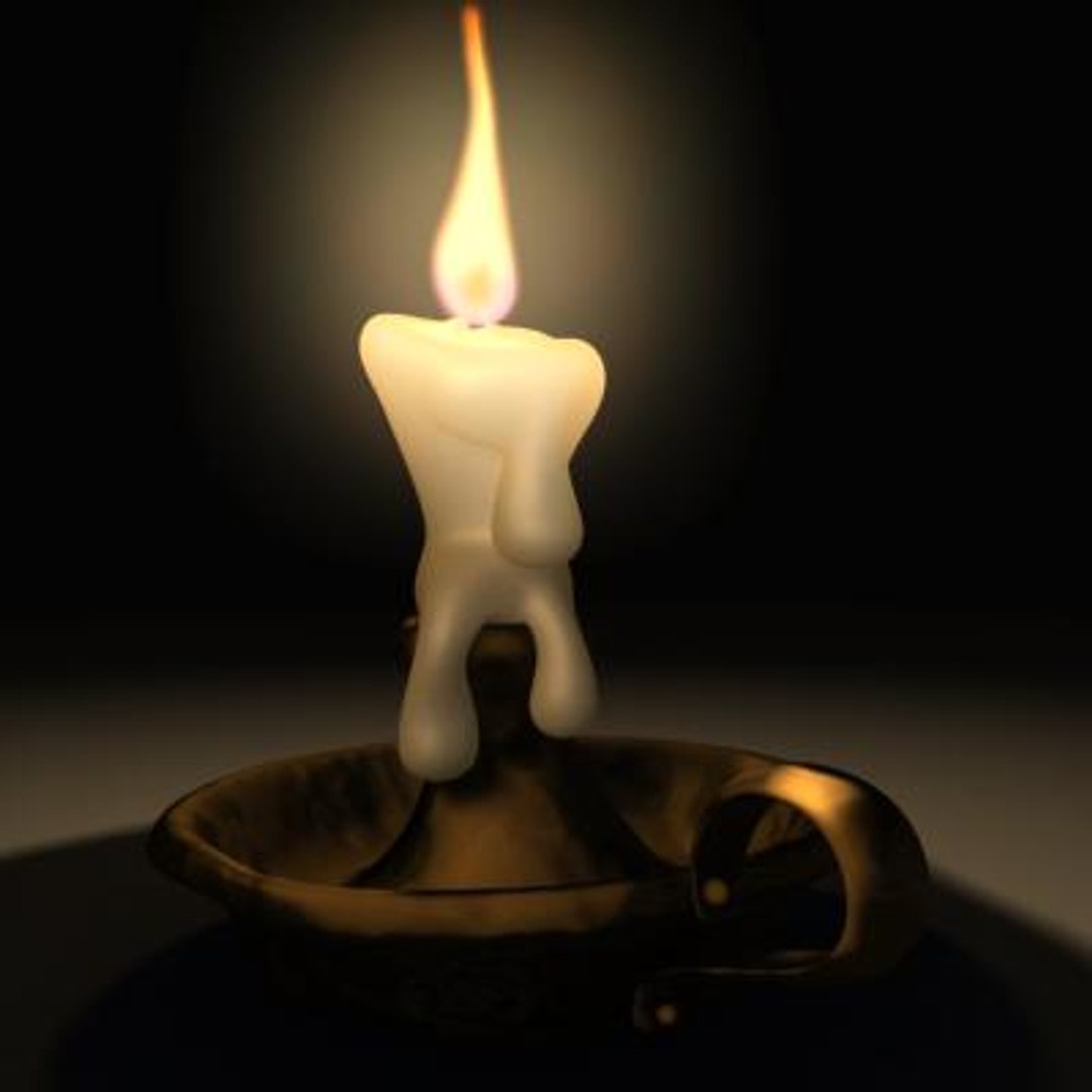 Poor Candle Cartoon 3d Model