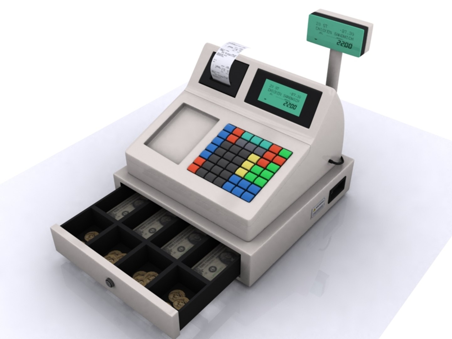 cash register 3d max