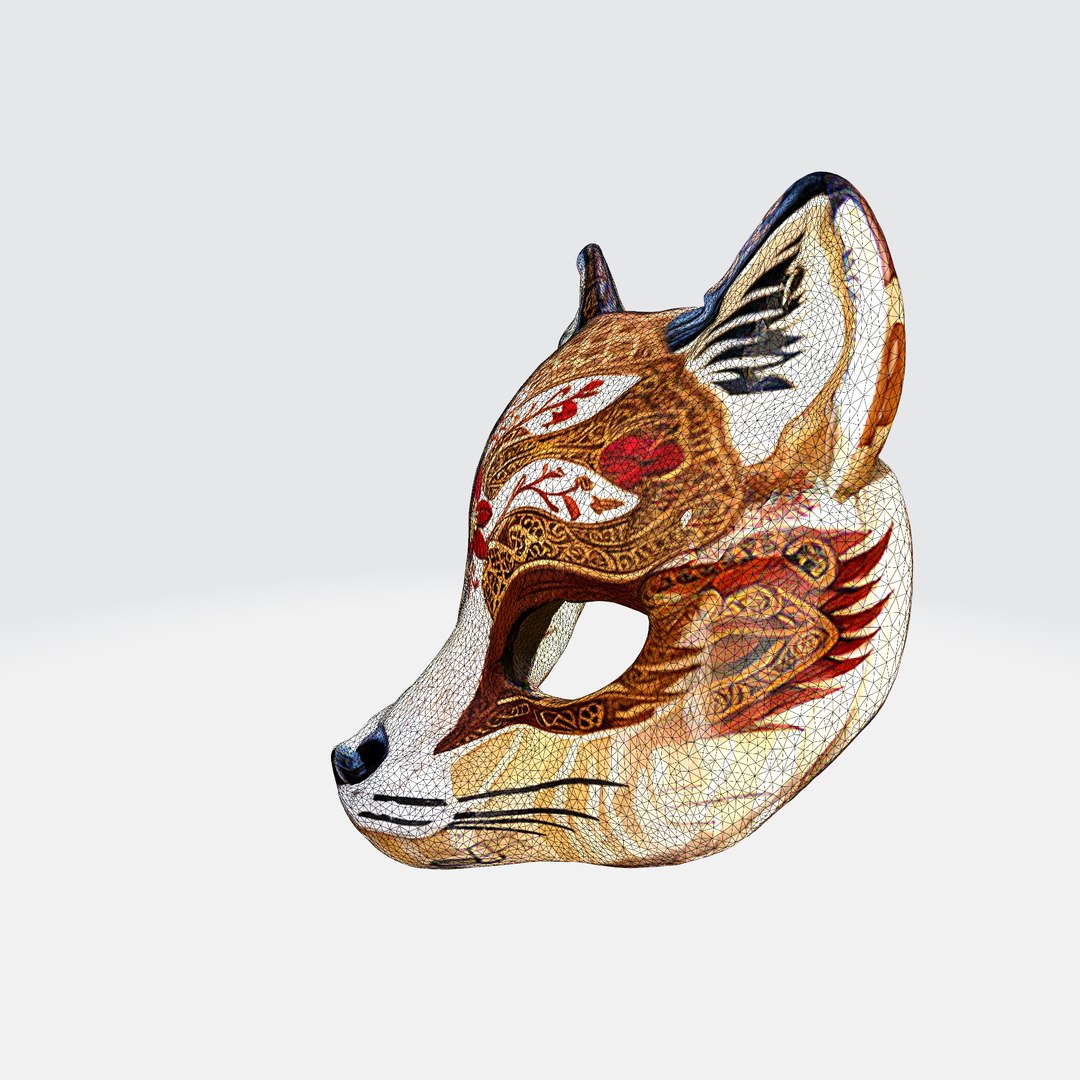 Intricate Japanese Fox Mask 3D - TurboSquid 2267253