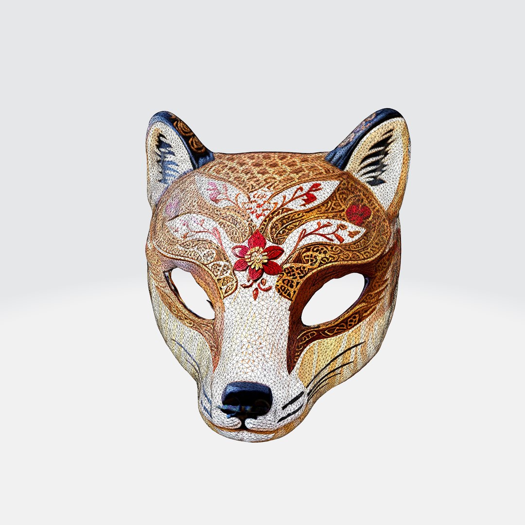 Intricate Japanese Fox Mask 3D - TurboSquid 2267253
