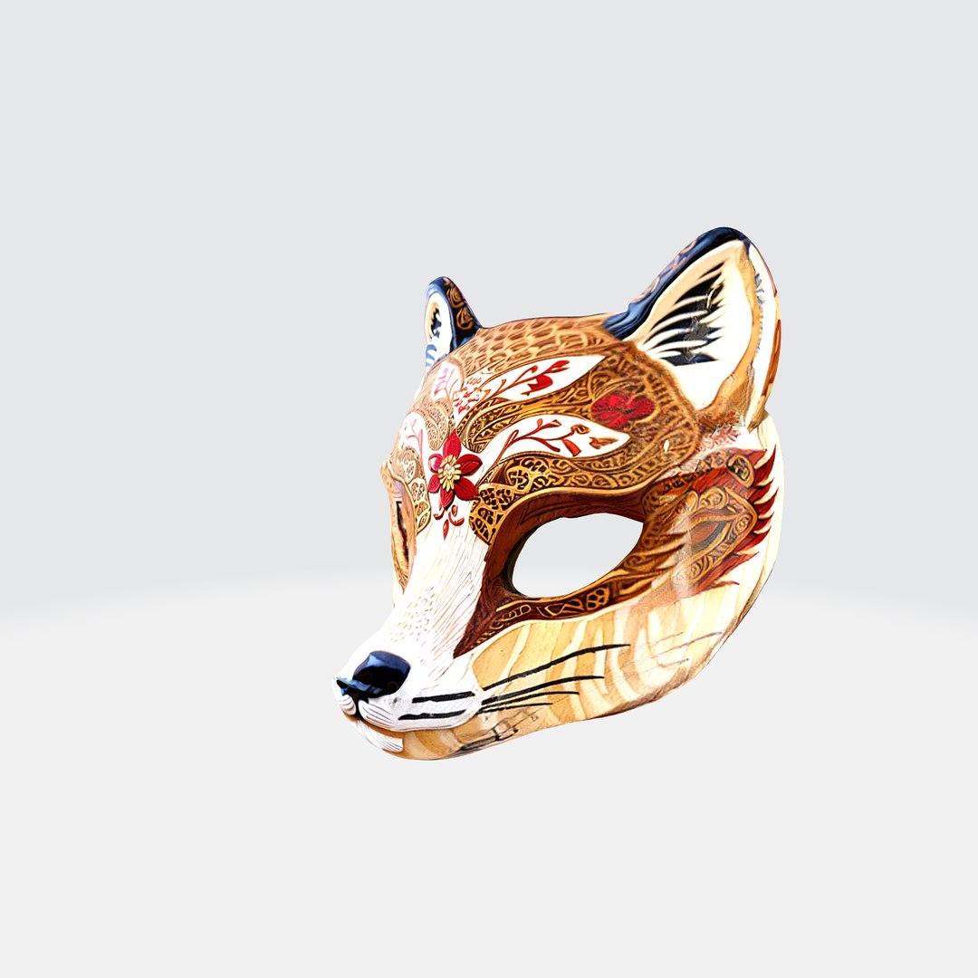 Intricate Japanese Fox Mask 3D - TurboSquid 2267253