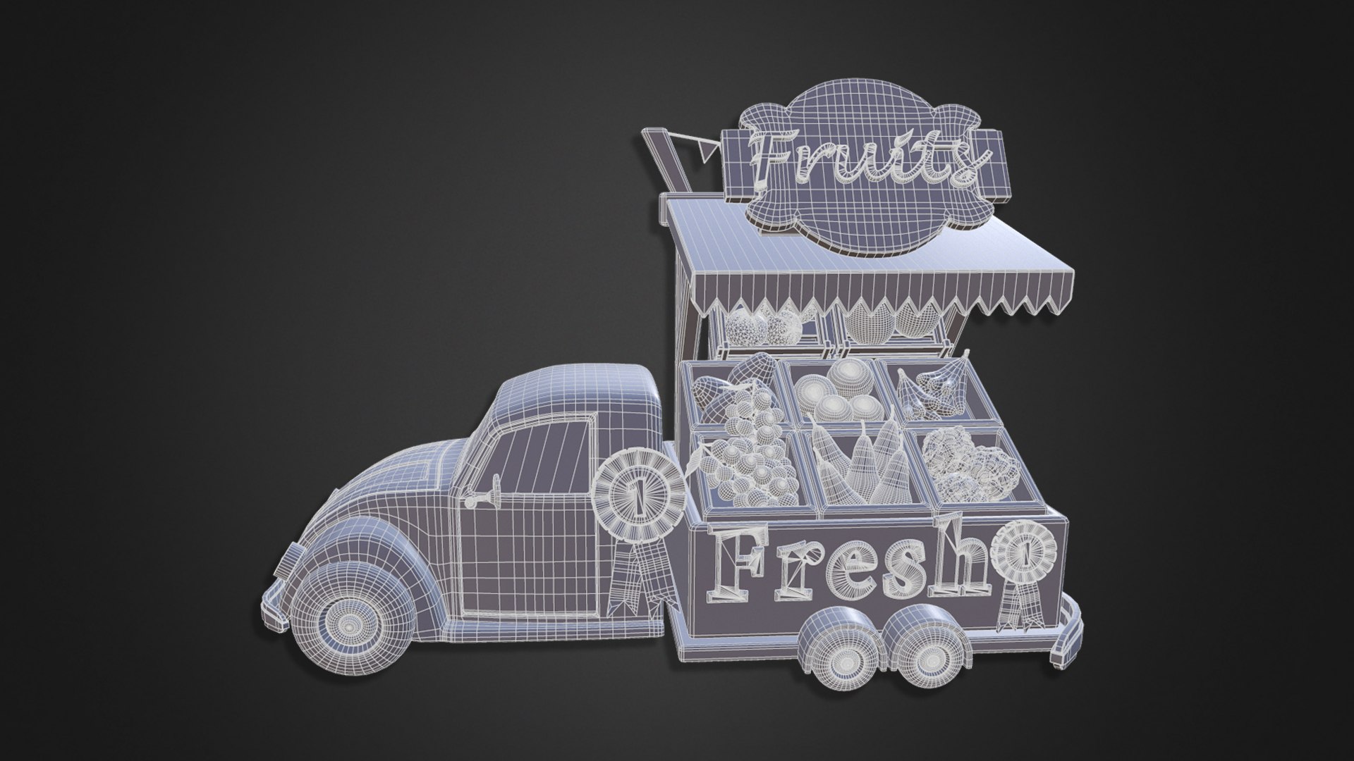 Asset - Cartoons - Food Car - Fresh Fruits Car 3D Model - TurboSquid ...