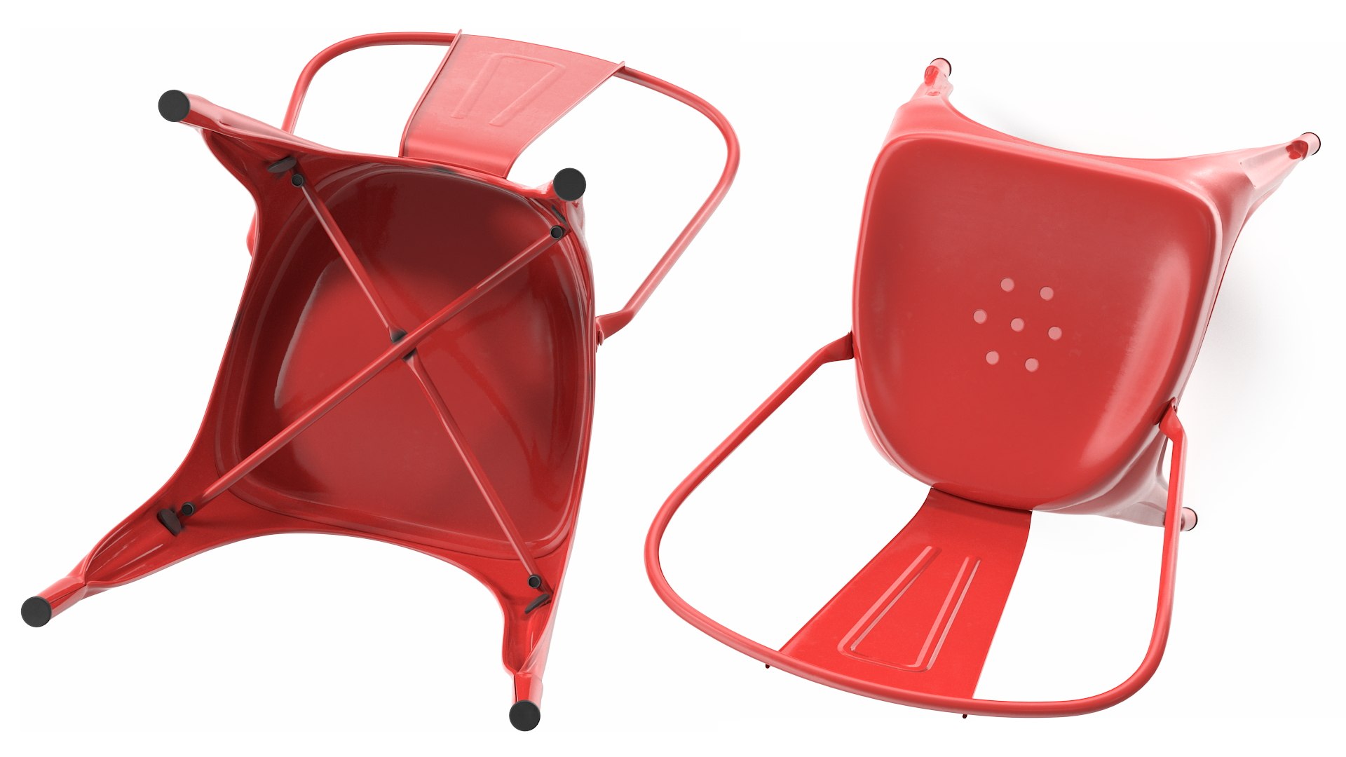 Red Stackable Chair Model - TurboSquid 2041660